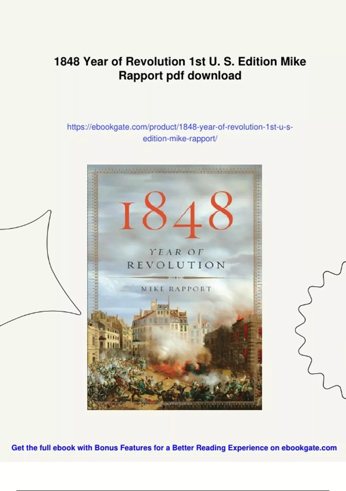 Summary 1848 Year of Revolution 1st U. S. Edition Mike Rapport ...