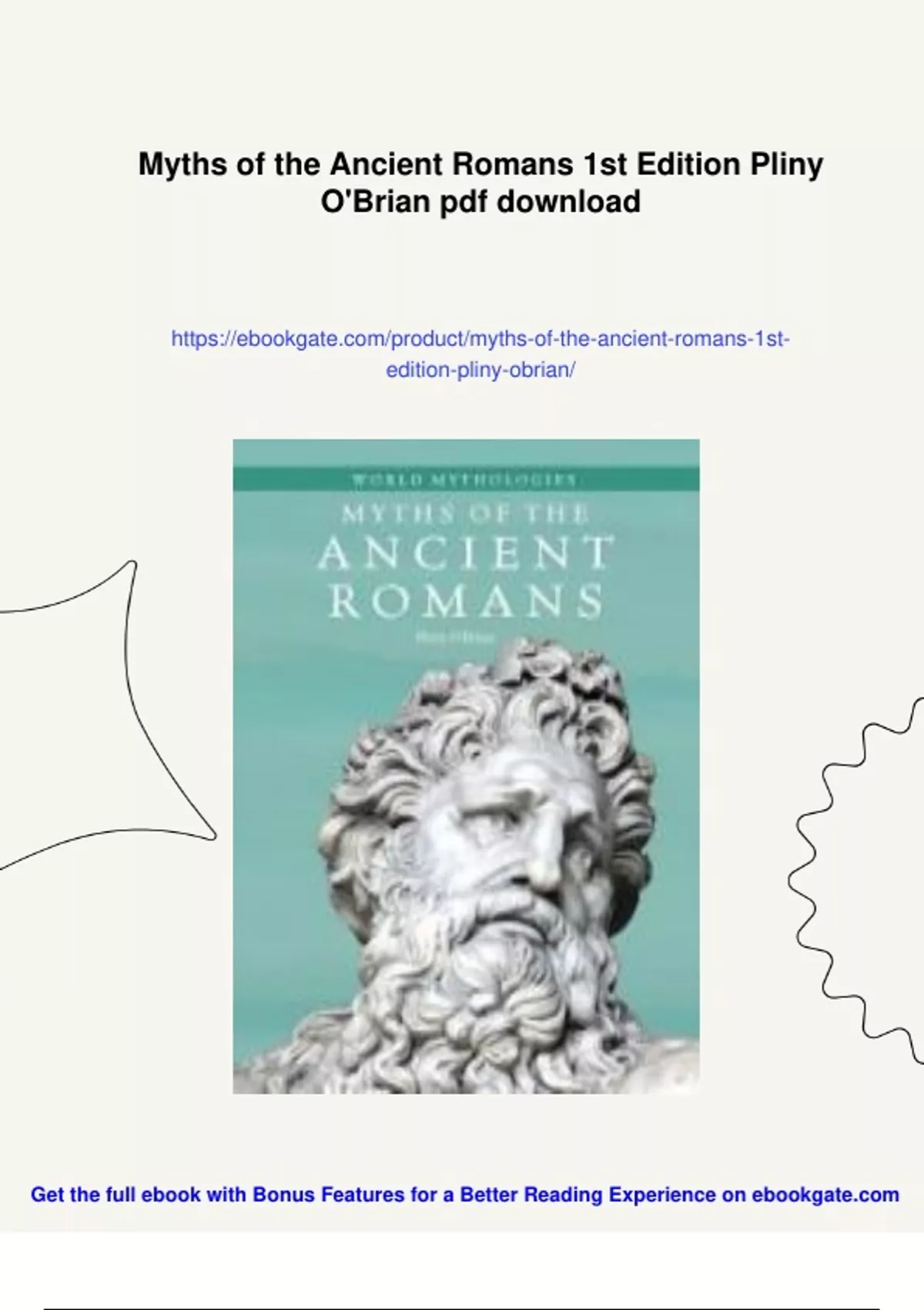 Summary Myths of the Ancient Romans 1st Edition Pliny O'Brian - Digital ...