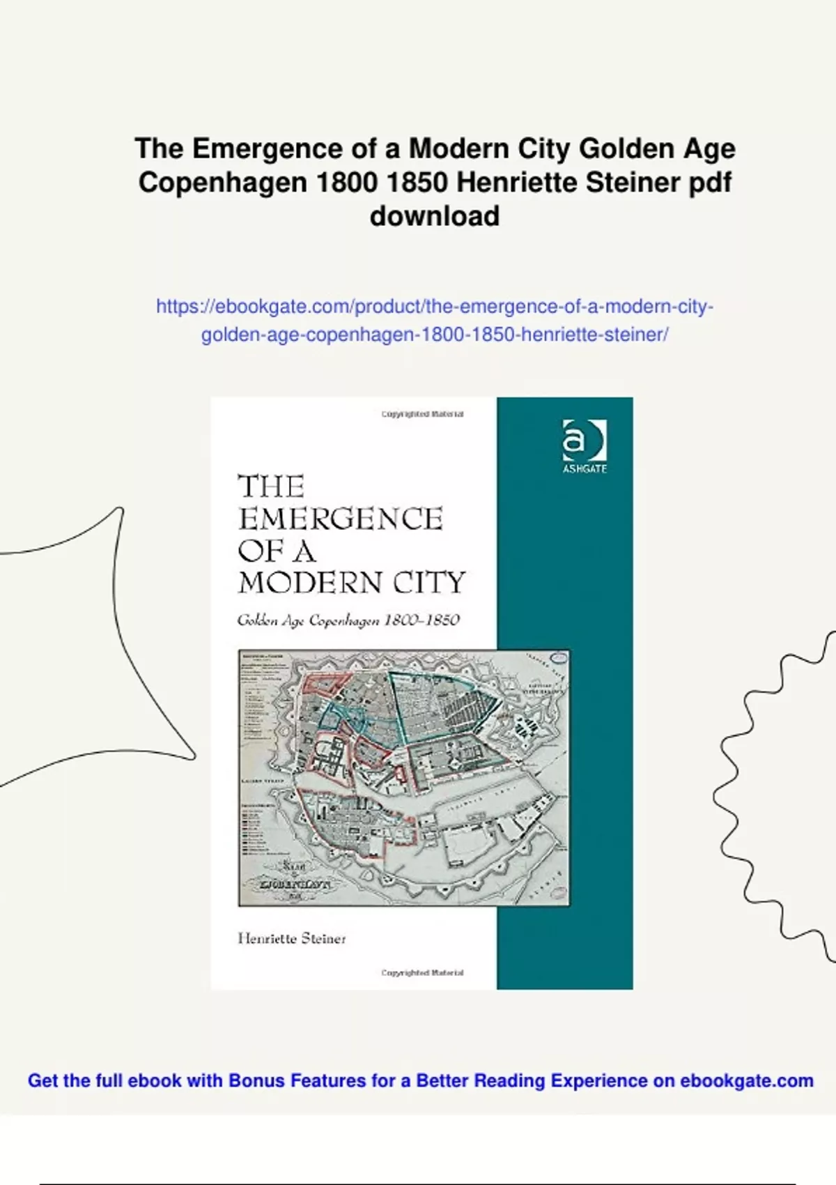 Summary The Emergence of a Modern City Golden Age Copenhagen Henriette ...