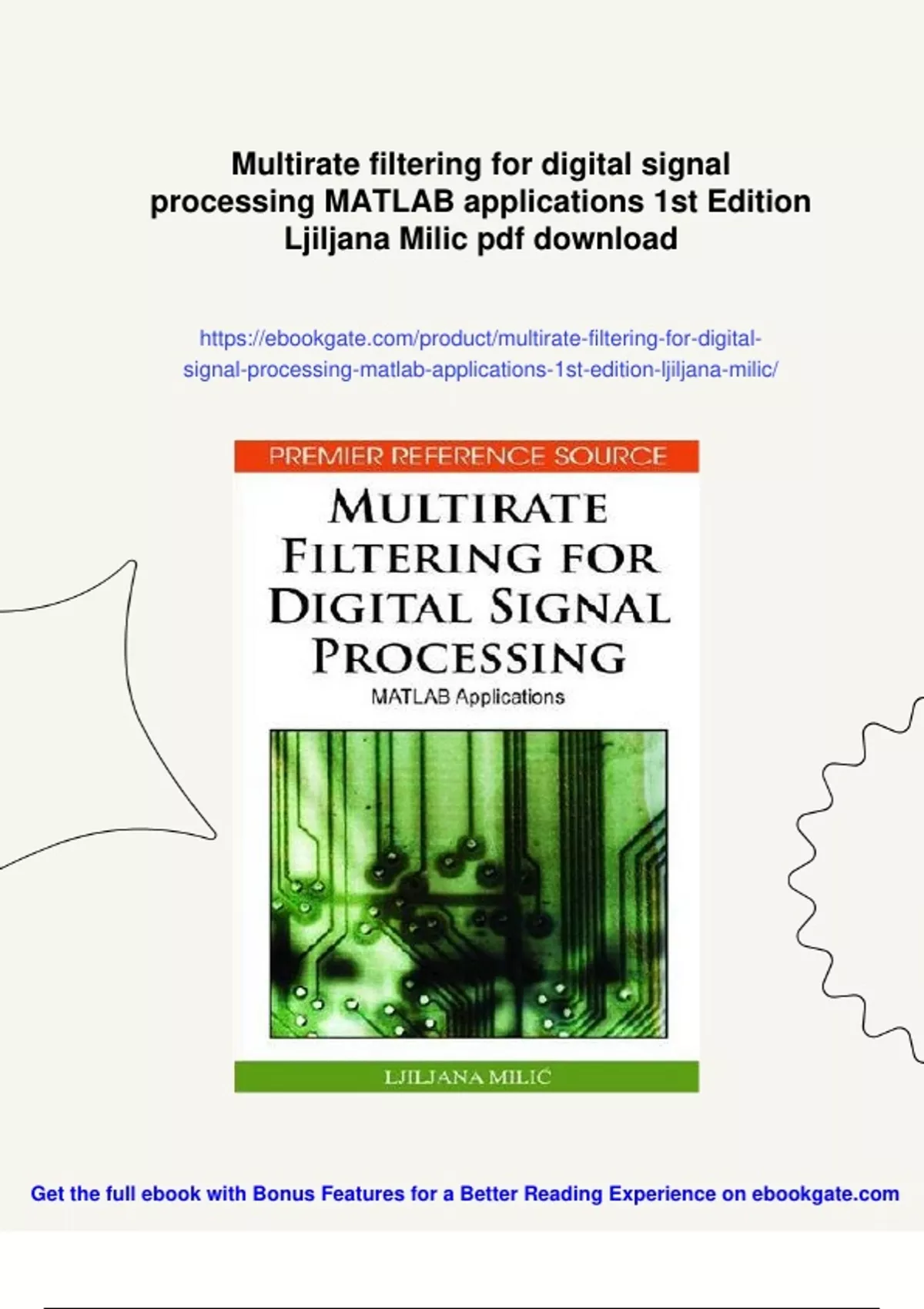 Summary Multirate filtering for digital signal processing MATLAB applications 1st Edition ...