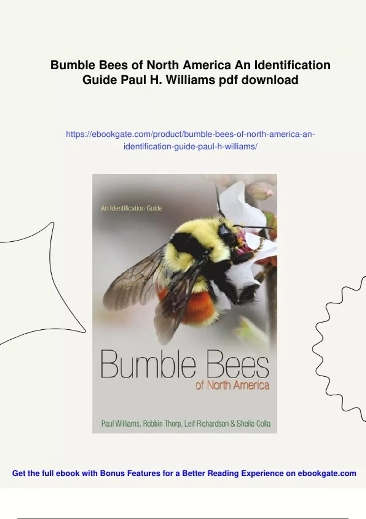 Summary Bumble Bees of North America An Identification Guide Paul H. Williams - Instant Download ...