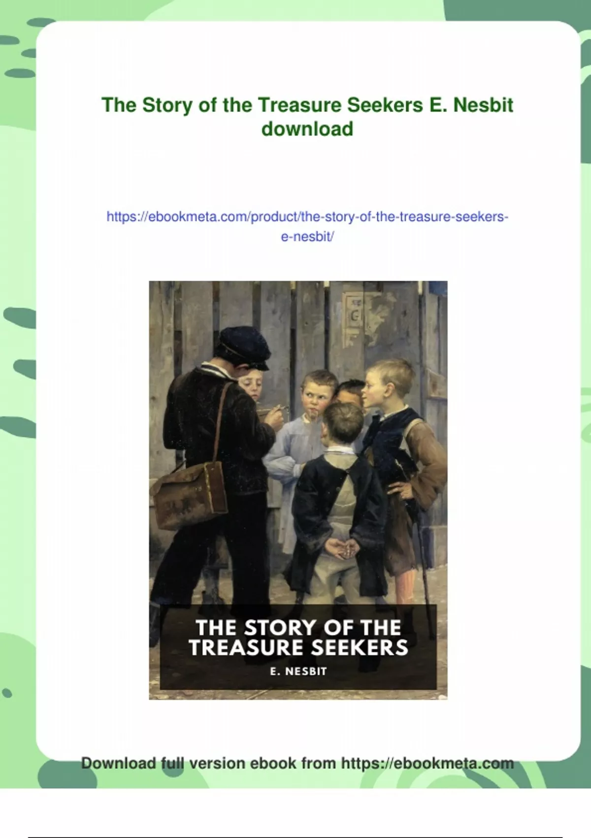 Summary The Story of the Treasure Seekers E. Nesbit - Instant Download ...
