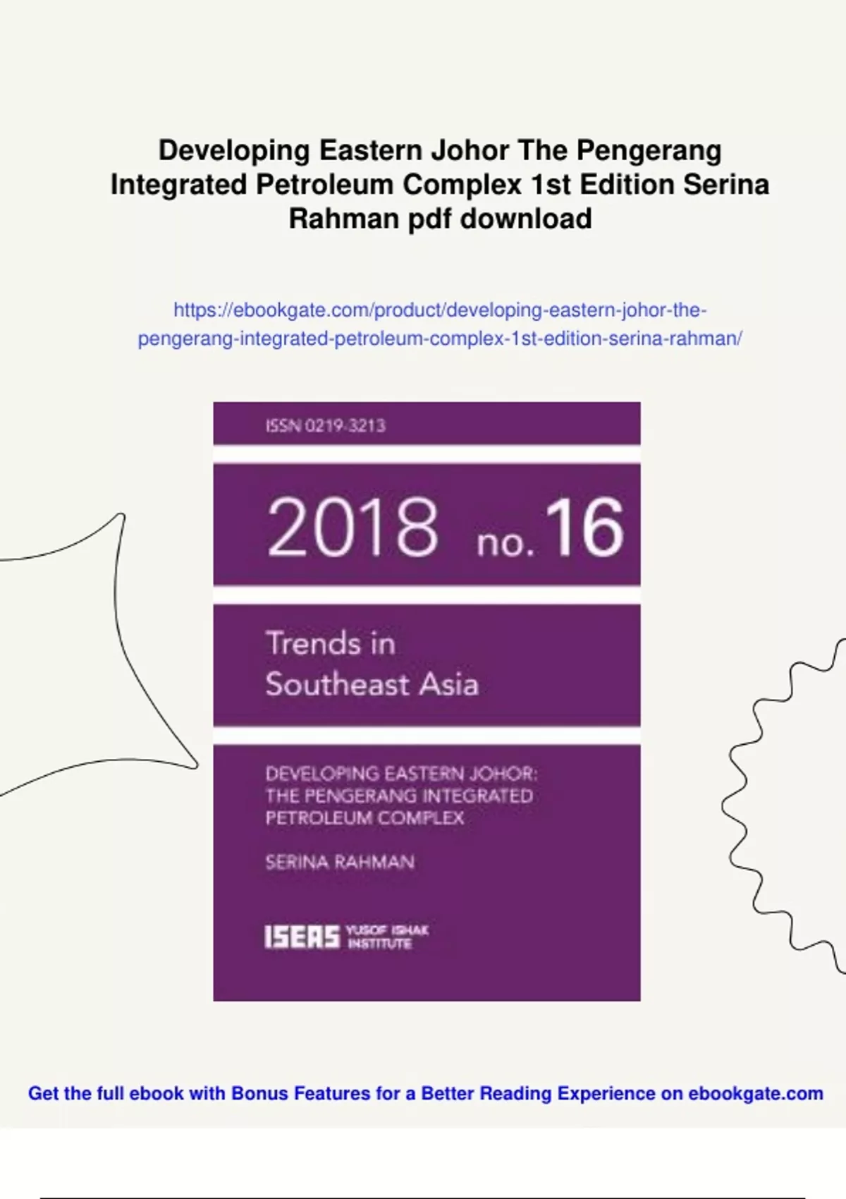 Summary Developing Eastern Johor The Pengerang Integrated Petroleum ...