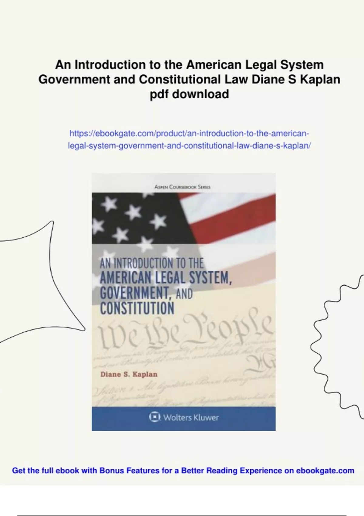 Summary An Introduction to the American Legal System Government and ...