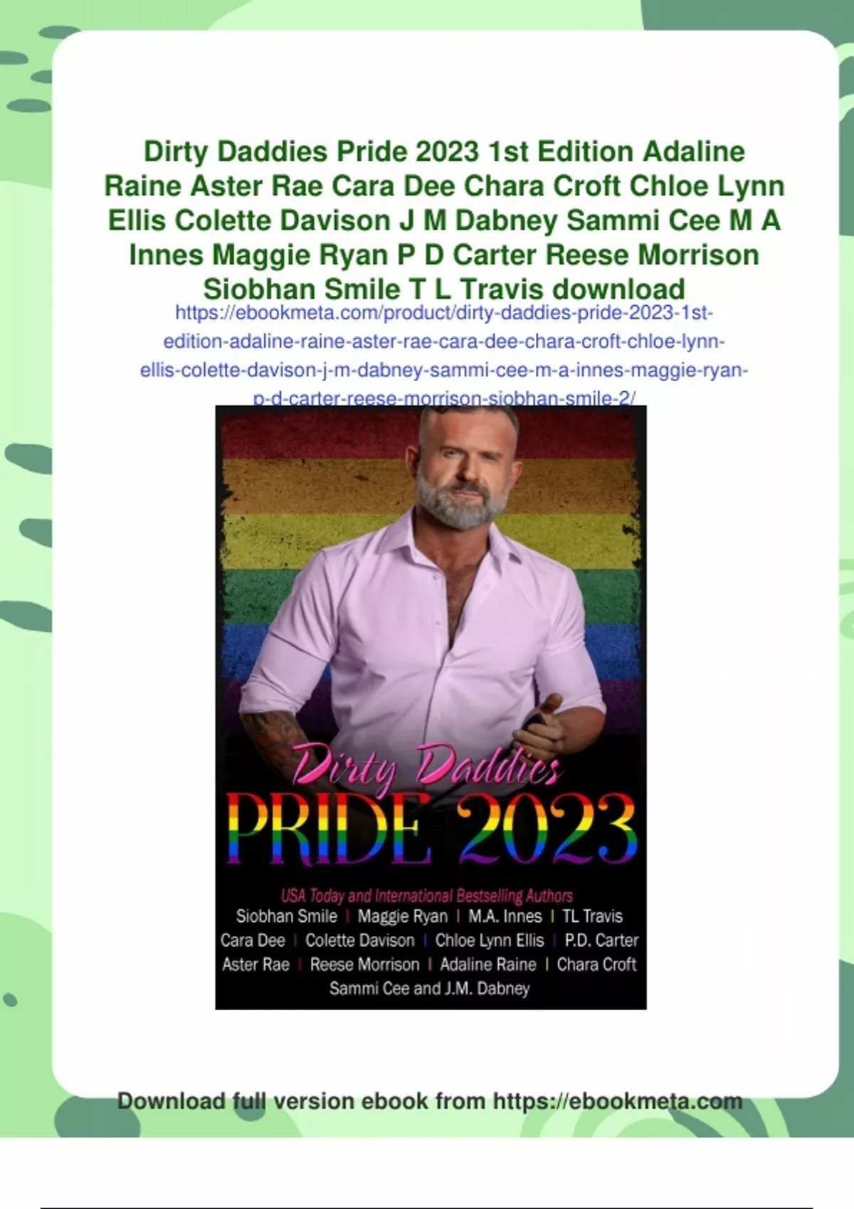 Summary Dirty Daddies Pride 2023 1st Edition Adaline Raine Aster Rae ...