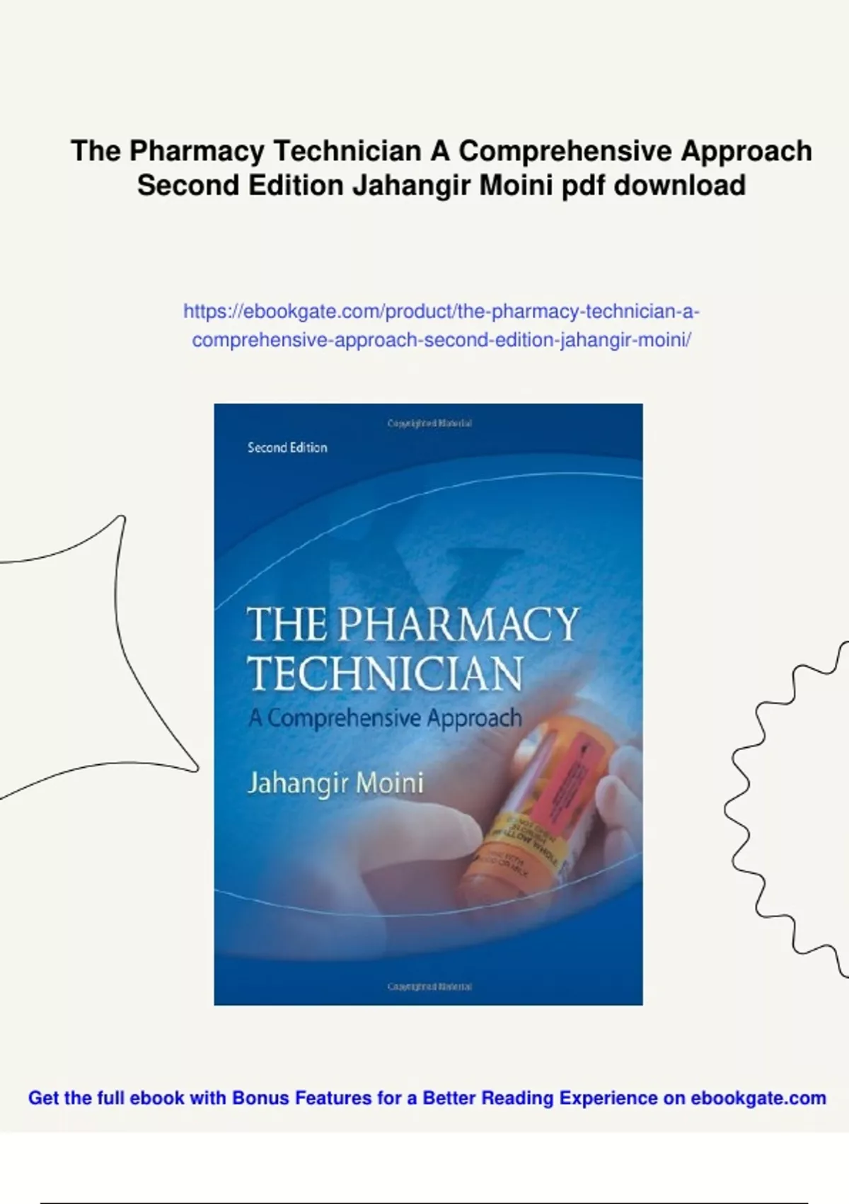 Summary The Pharmacy Technician A Comprehensive Approach Second Edition Jahangir Moini - Digital ...