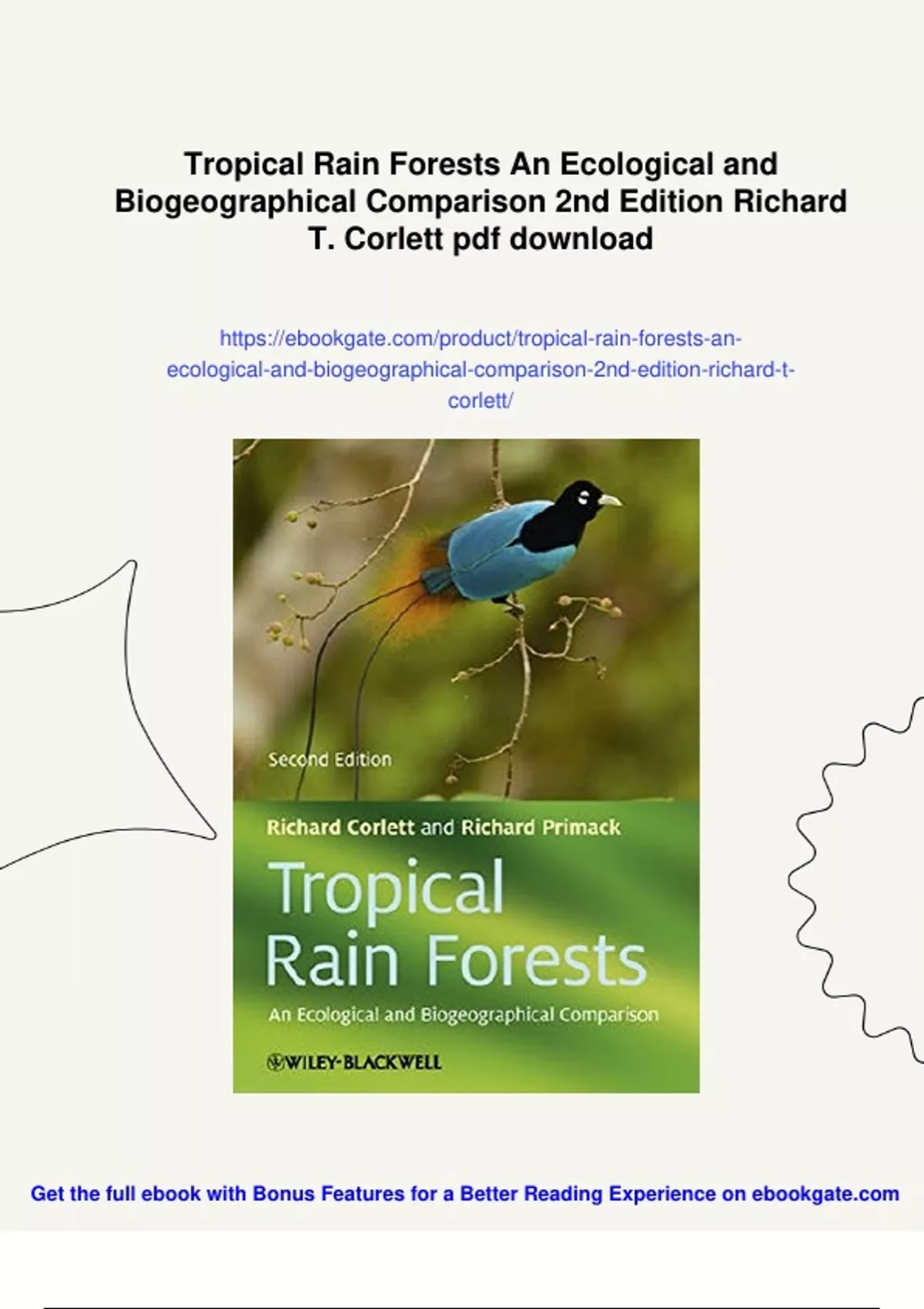 Summary Tropical Rain Forests An Ecological and Biogeographical ...