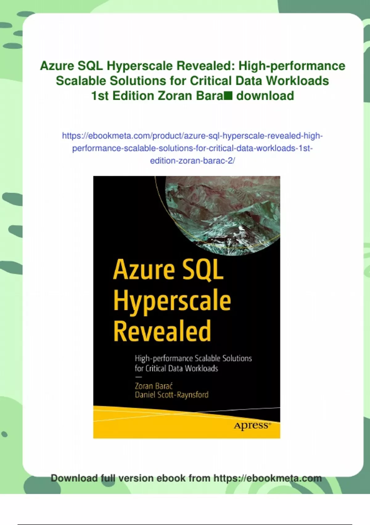 Summary Azure SQL Hyperscale Revealed: High-performance Scalable ...