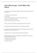 Lab 4 Microscopy - Pond Water Wet Mount Advanced Preset Exam Questions ...