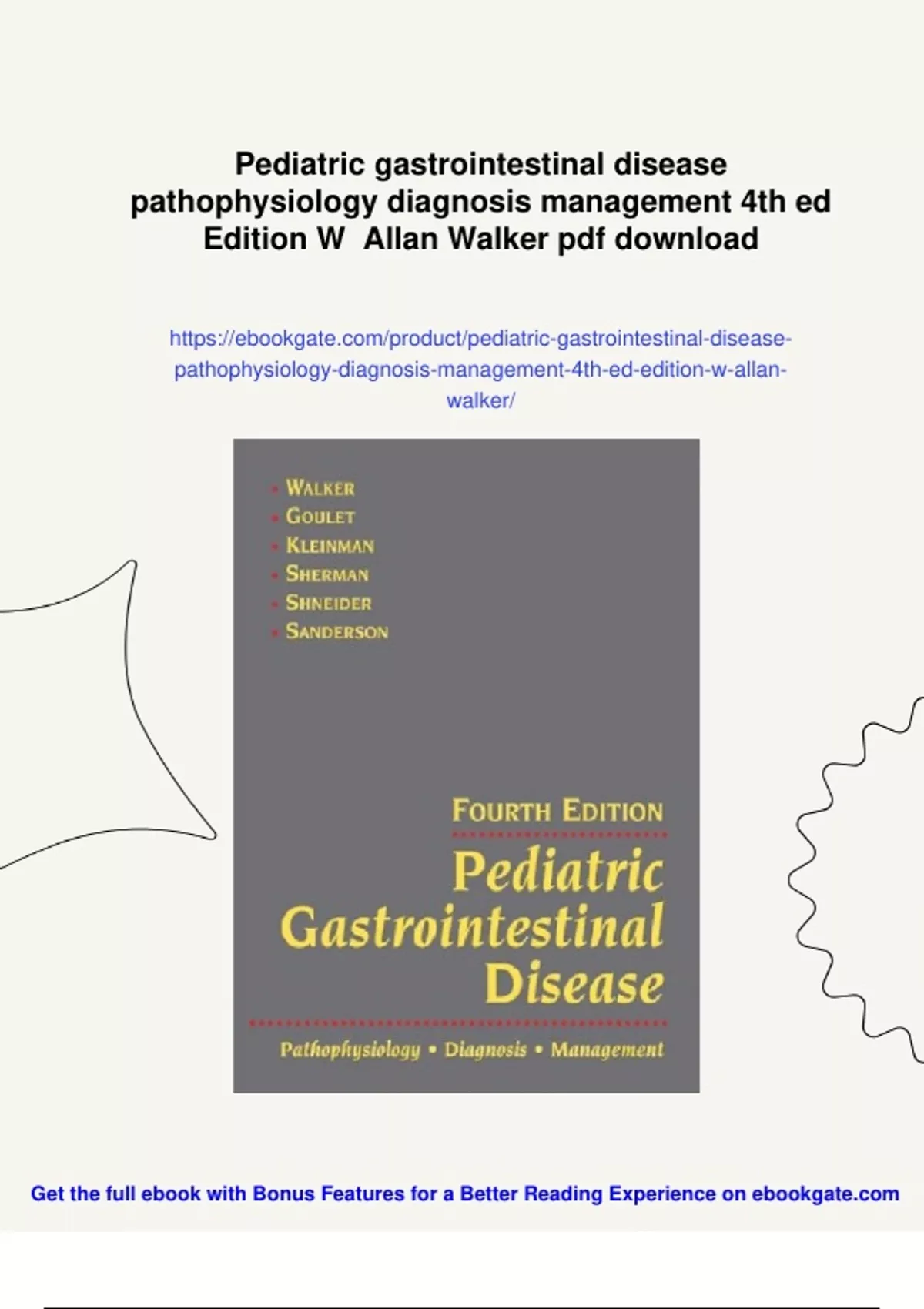 Summary Pediatric gastrointestinal disease pathophysiology diagnosis ...