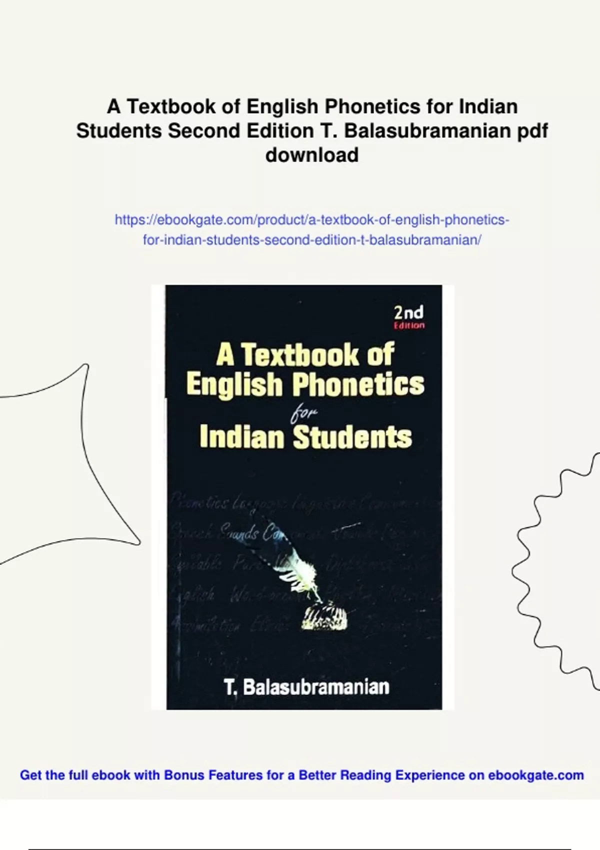 Summary A Textbook of English Phonetics for Indian Students Second ...