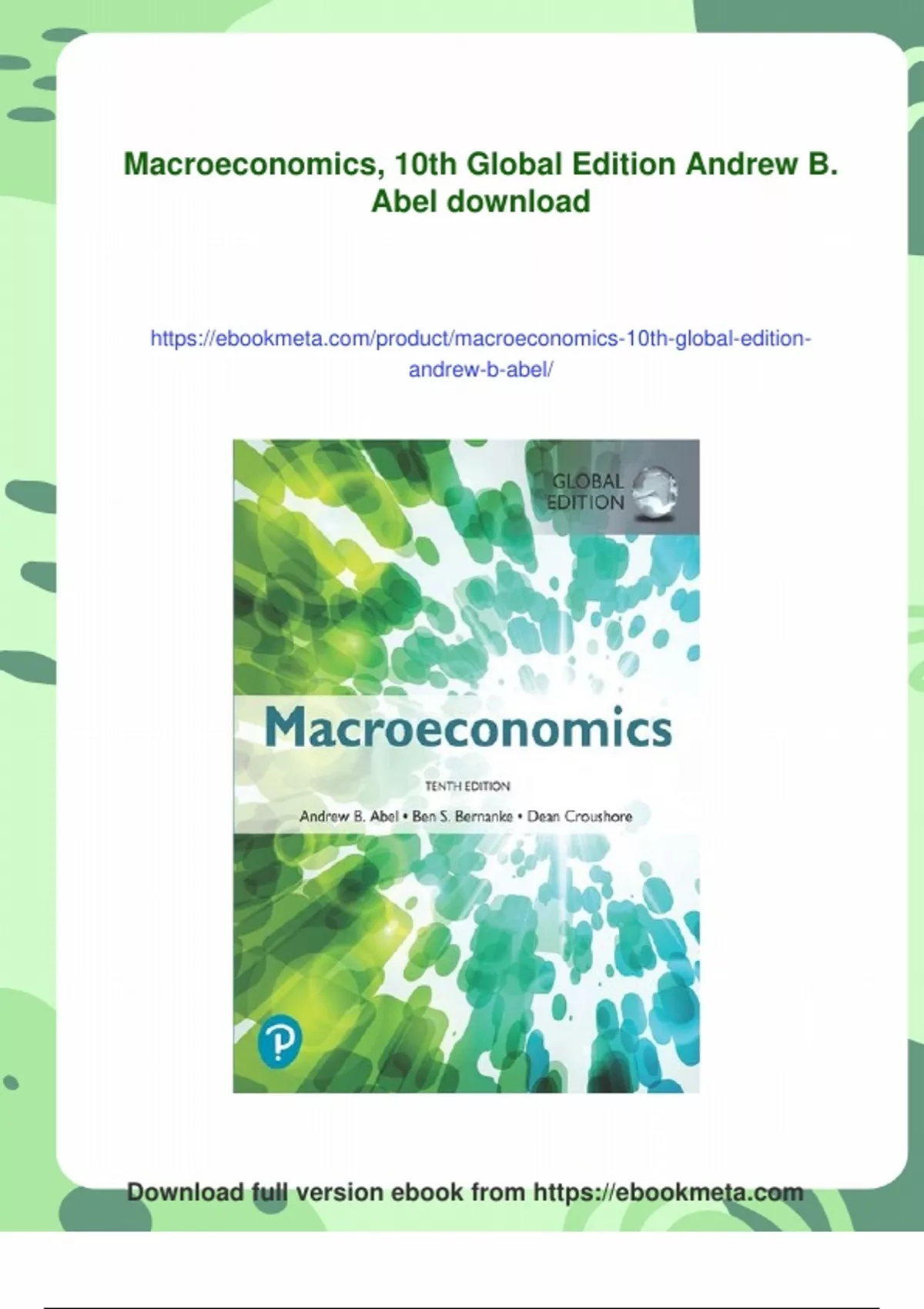 Summary Macroeconomics, 10th Global Edition Andrew B. Abel - Digital ...