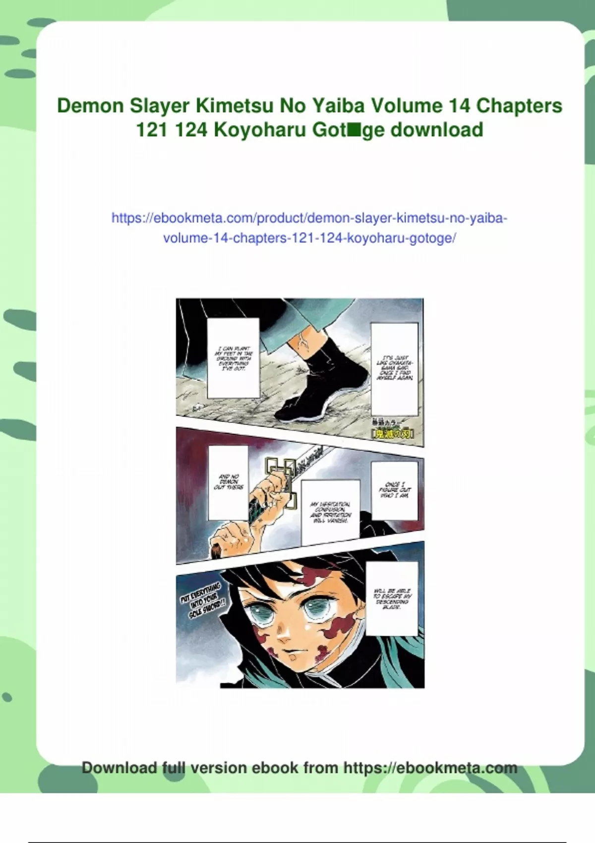 Summary Demon Slayer Kimetsu No Yaiba Volume 14 Chapters 121 124 Koyoharu Gotōge - Digital ...