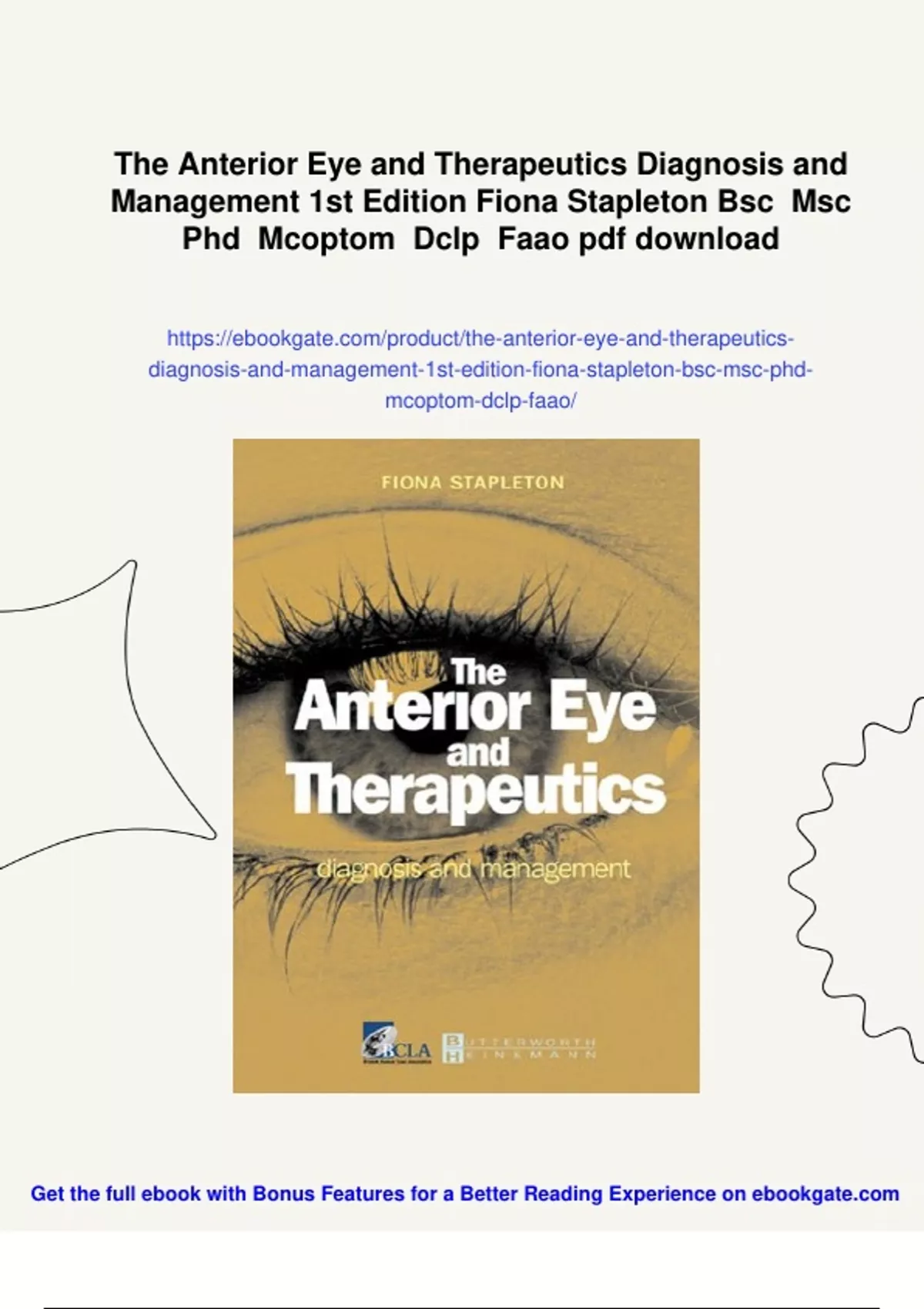 Summary The Anterior Eye and Therapeutics Diagnosis and Management 1st ...