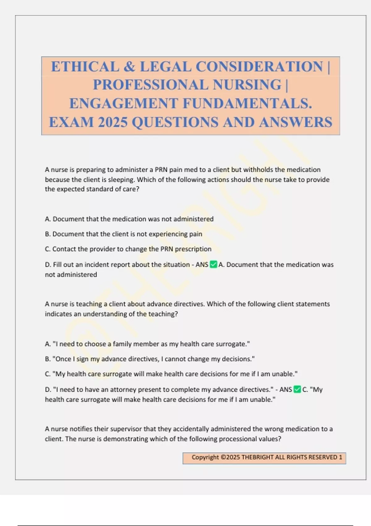 ETHICAL & LEGAL CONSIDERATION | PROFESSIONAL NURSING | ENGAGEMENT ...