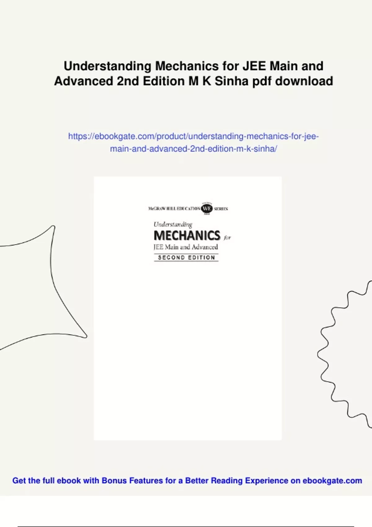 Summary Understanding Mechanics for JEE Main and Advanced 2nd Edition M ...