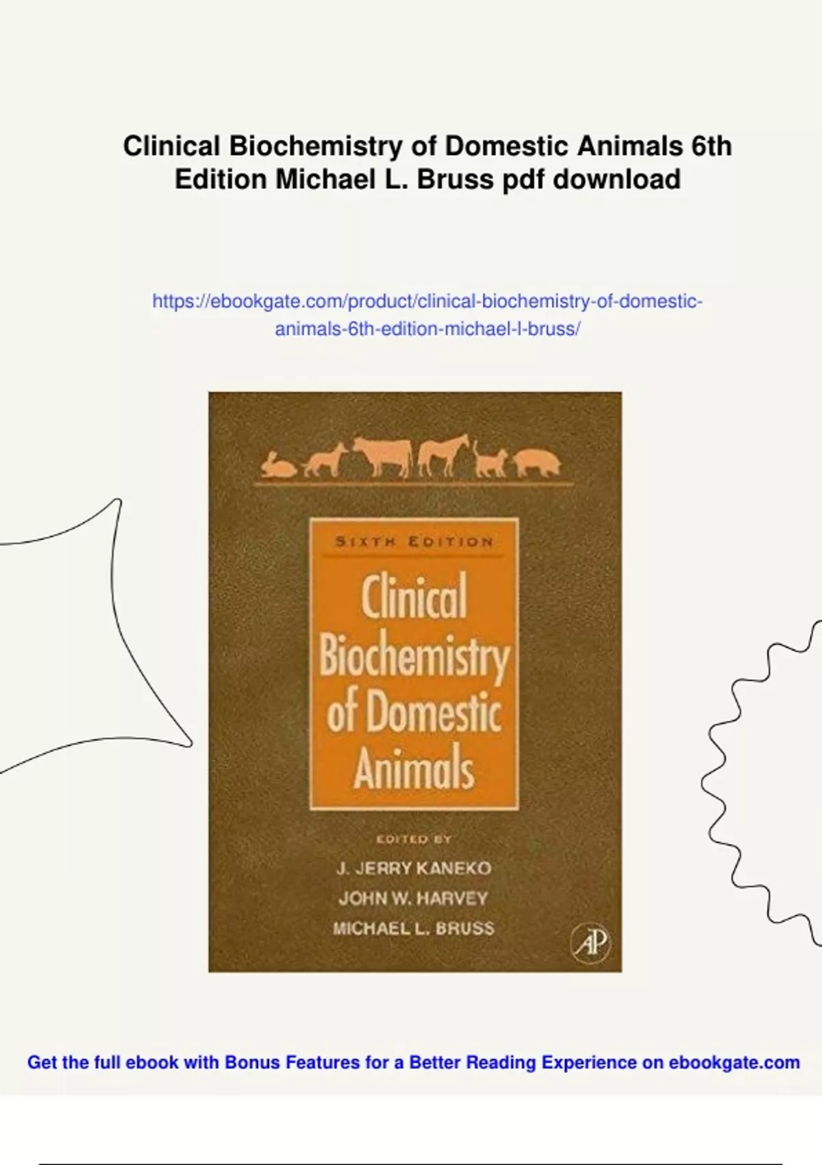 Summary Clinical Biochemistry of Domestic Animals 6th Edition Michael L ...