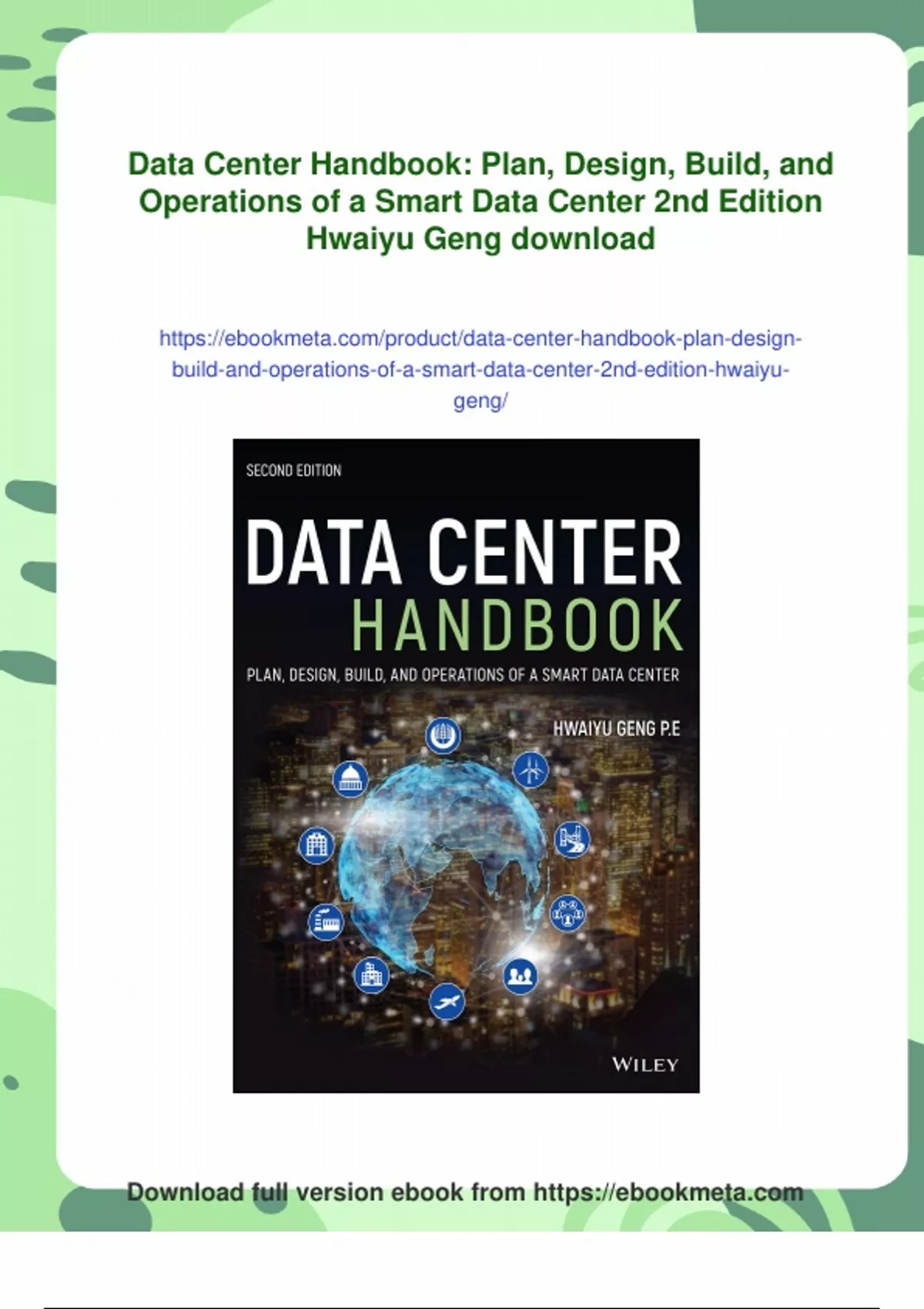 Summary Data Center Handbook: Plan, Design, Build, and Operations of a ...