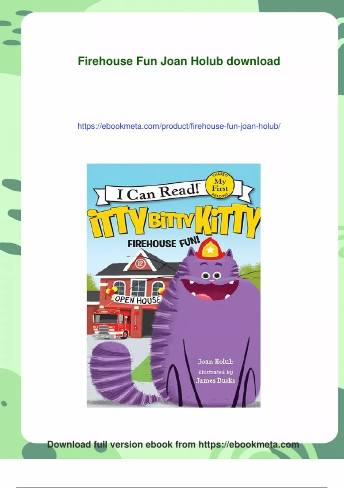 Summary Firehouse Fun Joan Holub - Instant Download - Ebookmeta - Stuvia US