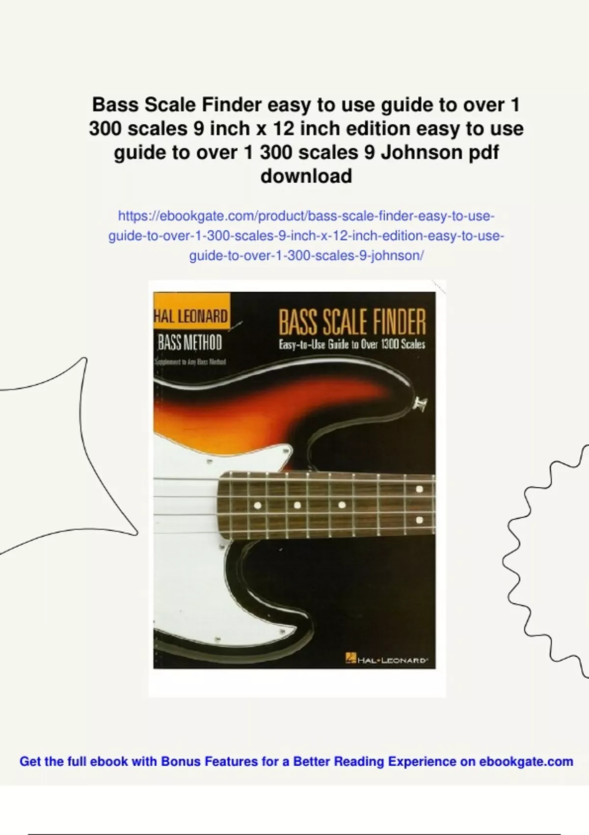 Summary Bass Scale Finder easy to use guide to over 1 300 scales 9 inch ...