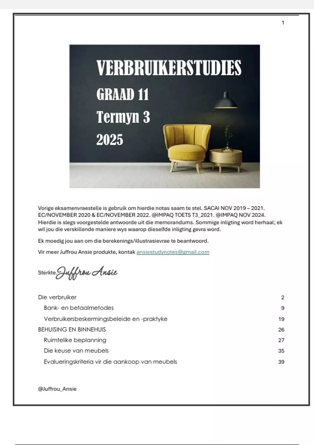 Summary Graad 11 Verbruikerstudies Kwartaal 3 2025 Opgesom Deur Juffrou ...