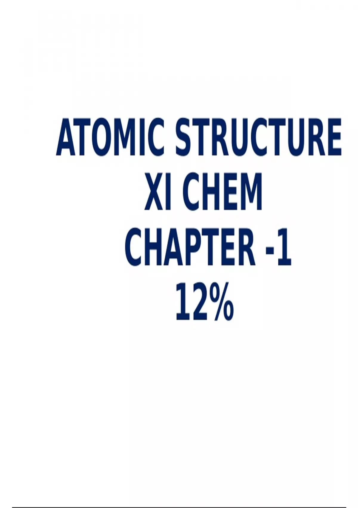 Summary ATOMIC STRUCTURE - Chemistry - Stuvia US