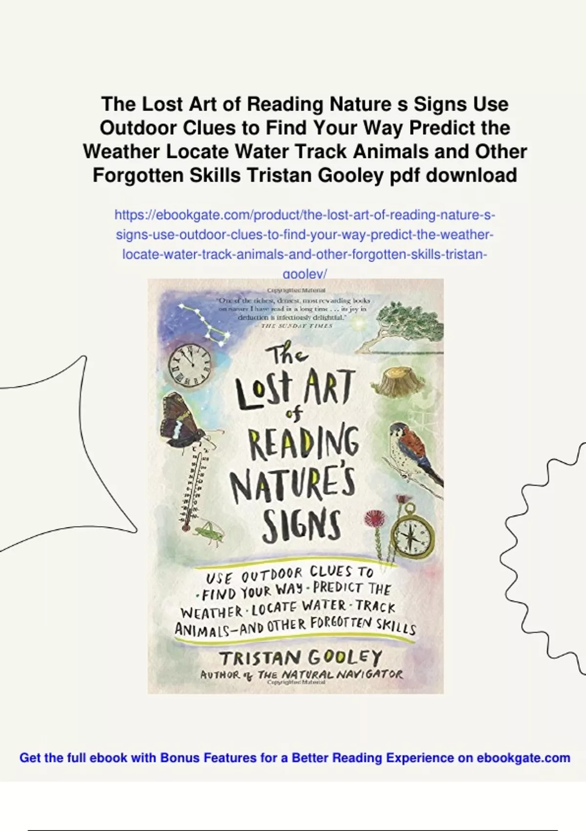 Summary The Lost Art of Reading Nature s Signs Use Outdoor Clues to ...