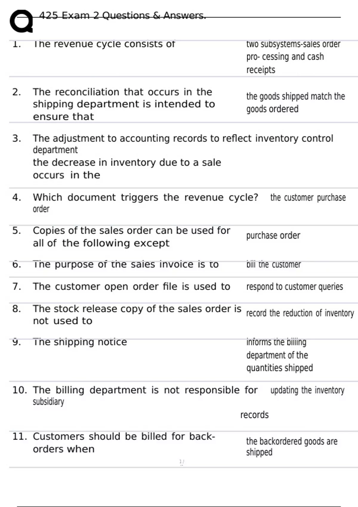 425 Exam 2 Questions & Answers. - BMEU - Stuvia US