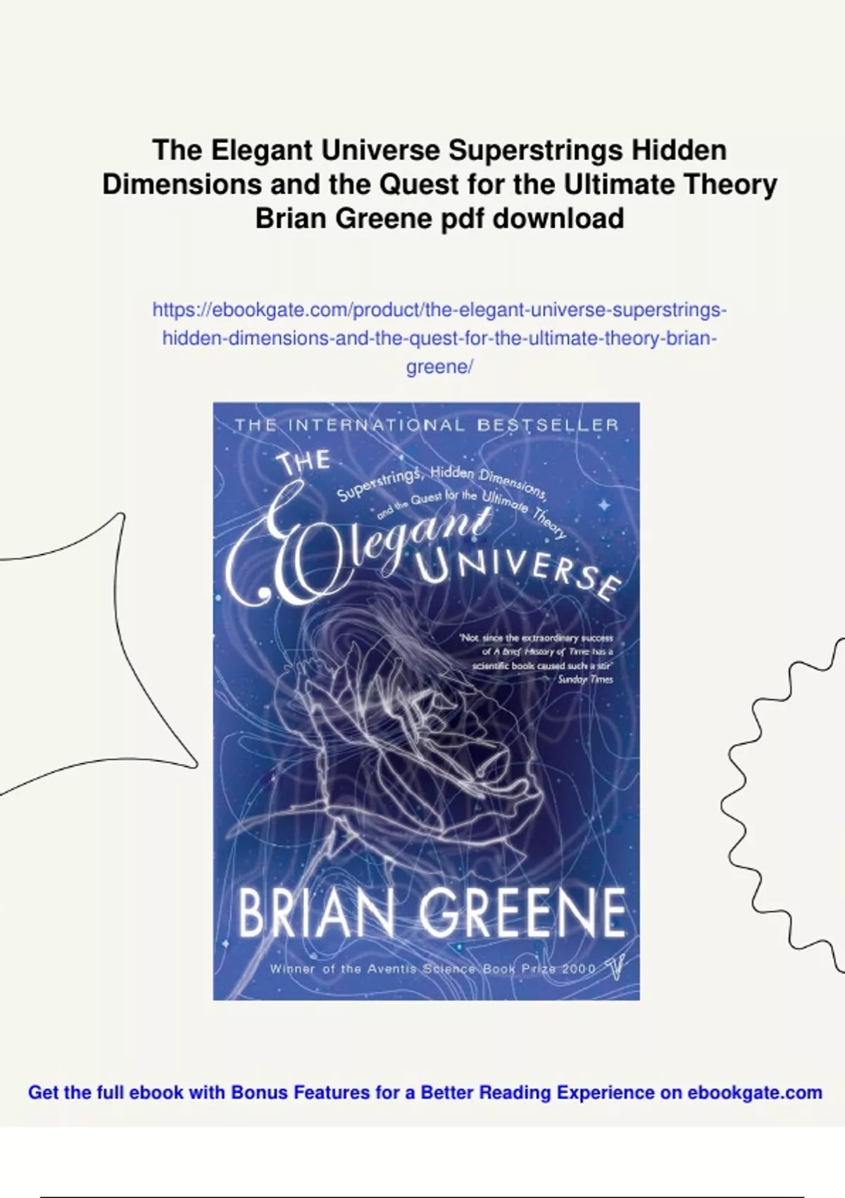 Summary The Elegant Universe Superstrings Hidden Dimensions and the ...