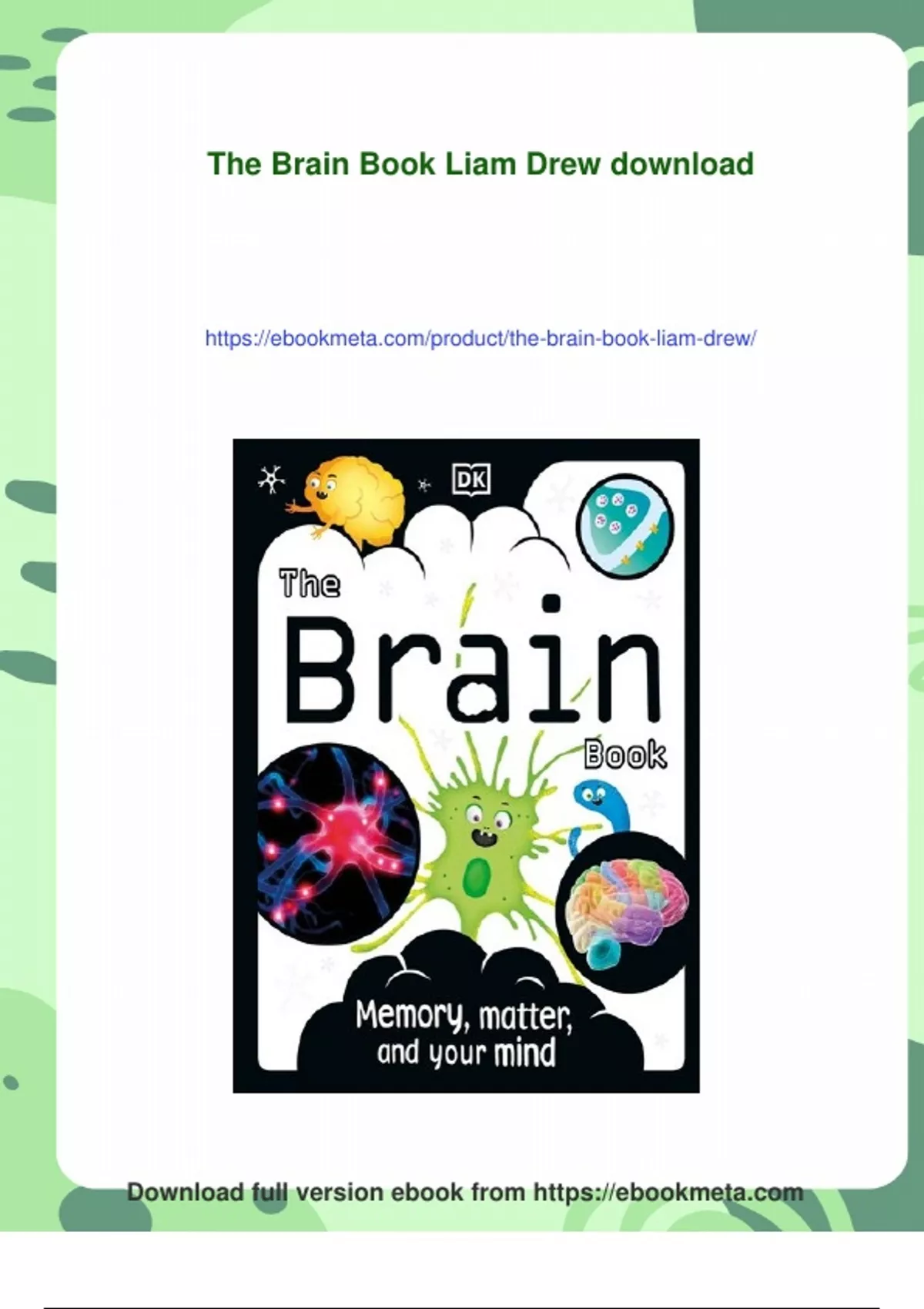 Summary The Brain Book Liam Drew - Digital Download - Ebookmeta - Stuvia US
