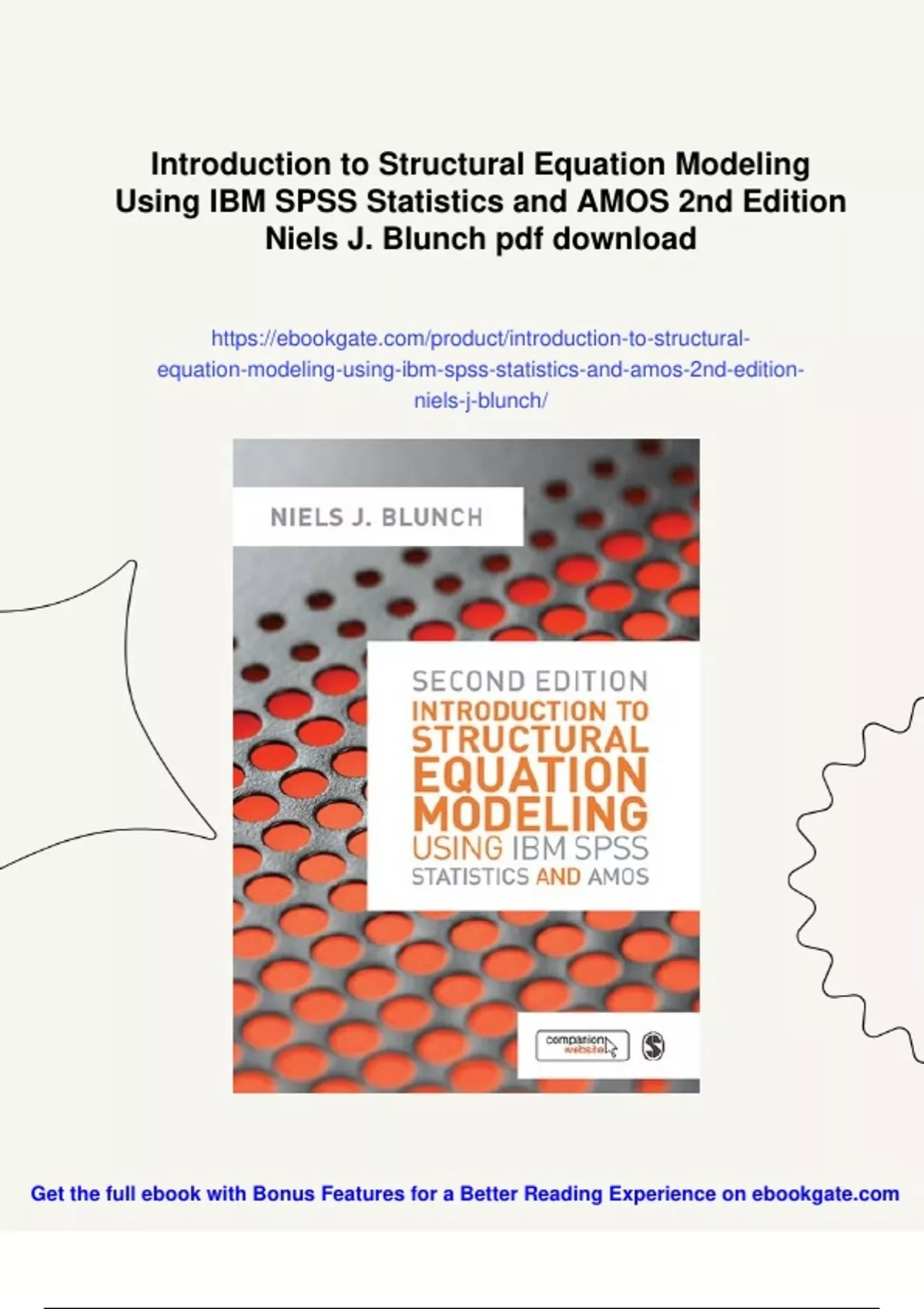 Summary Introduction to Structural Equation Modeling Using IBM SPSS Statistics and AMOS 2nd ...