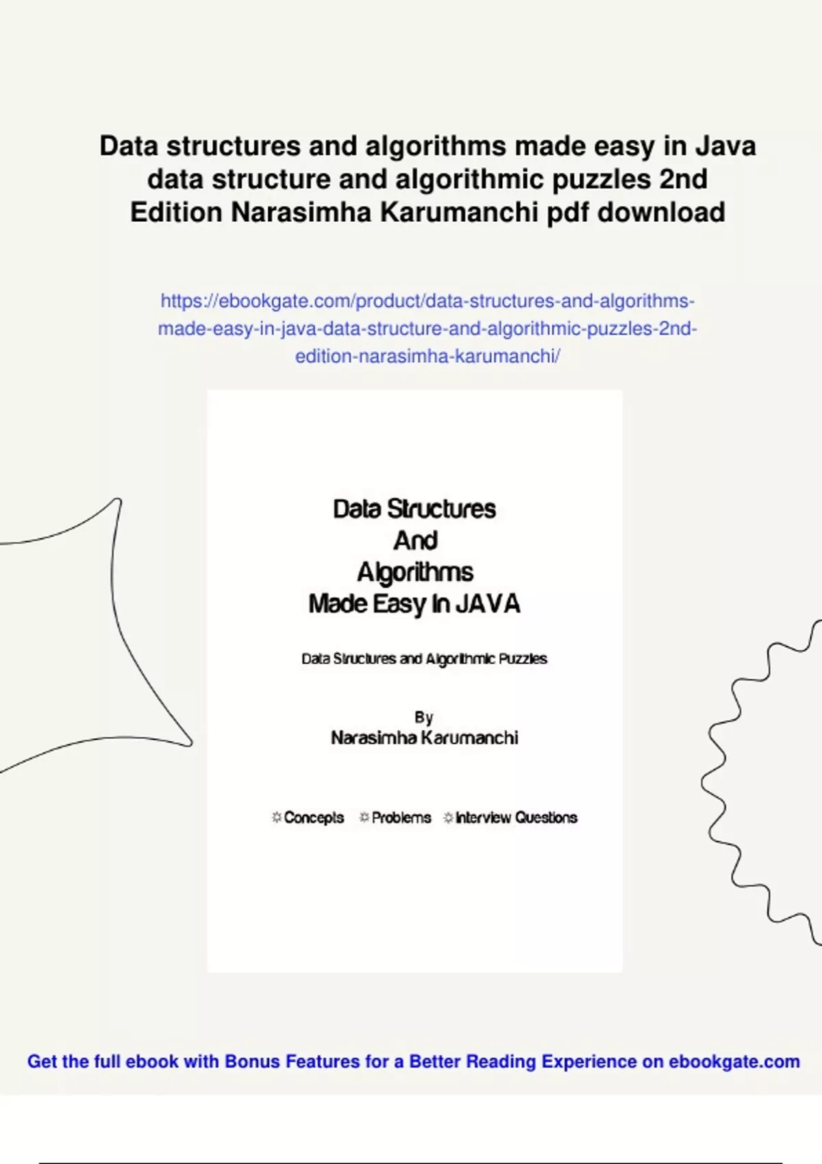 Summary Data structures and algorithms made easy in Java data structure and algorithmic puzzles ...