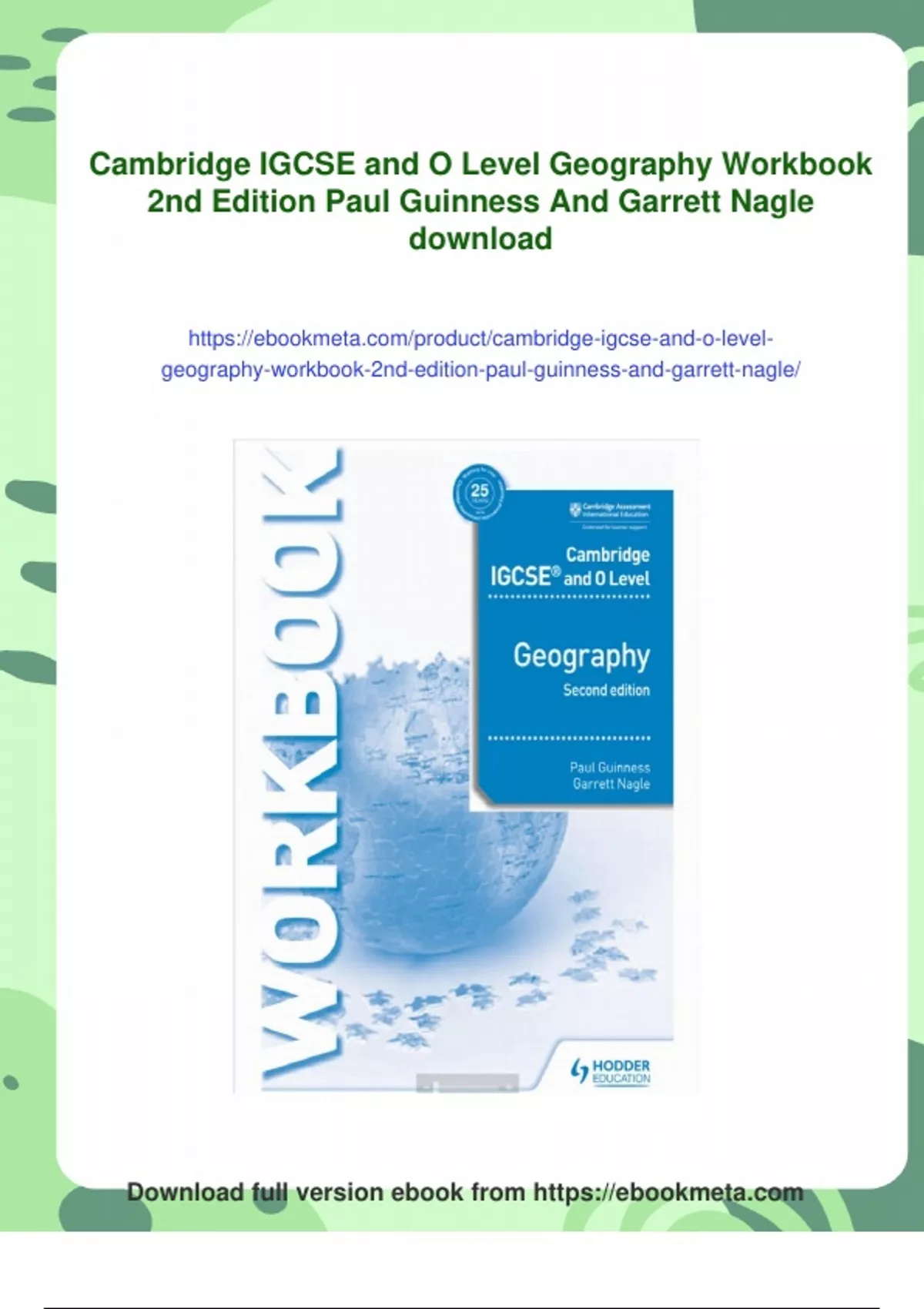 Summary Cambridge IGCSE and O Level Geography Workbook 2nd Edition Paul Guinness And Garrett ...