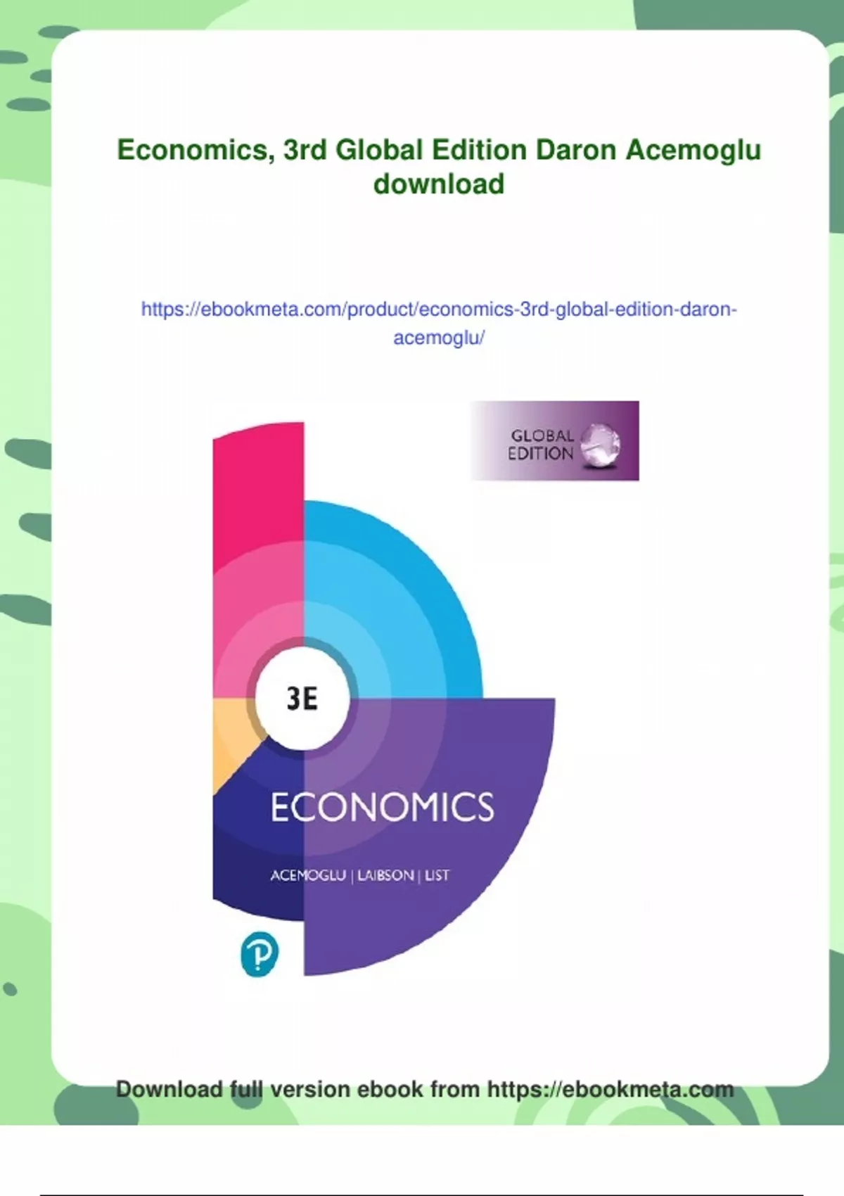 Summary Economics, 3rd Global Edition Daron Acemoglu - Digital Download - Ebookmeta - Stuvia US
