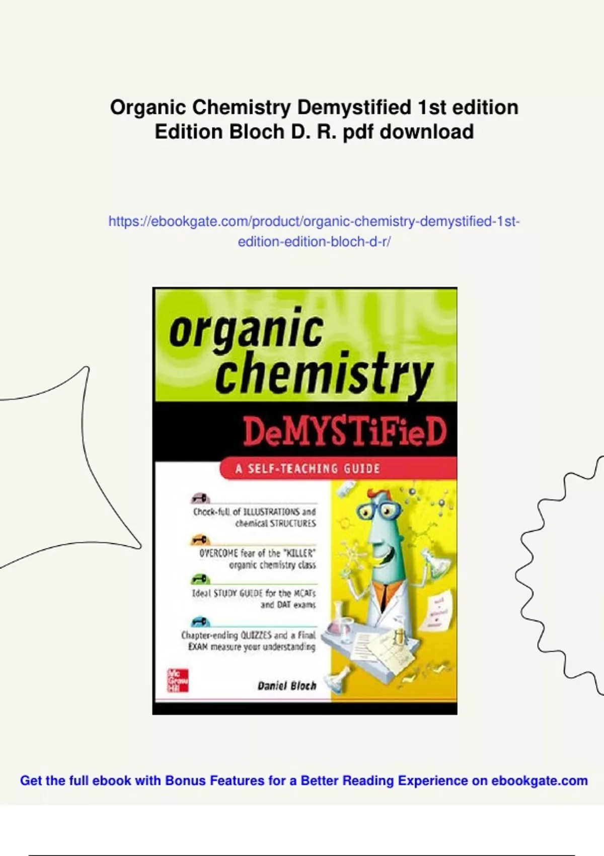 Summary Organic Chemistry Demystified 1st edition Edition Bloch D. R ...