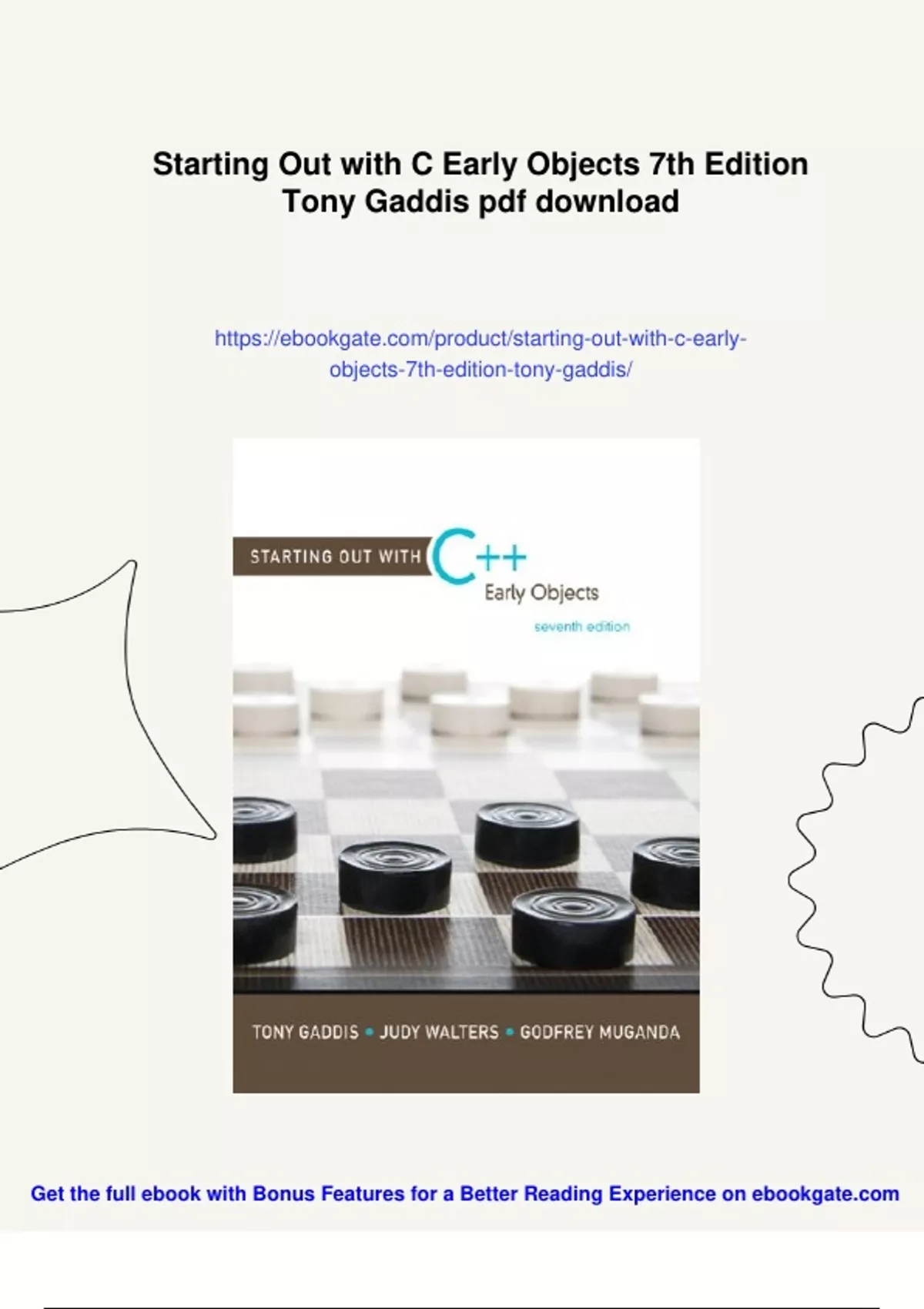Summary Starting Out with C Early Objects 7th Edition Tony Gaddis - Digital Download - Ebookname ...