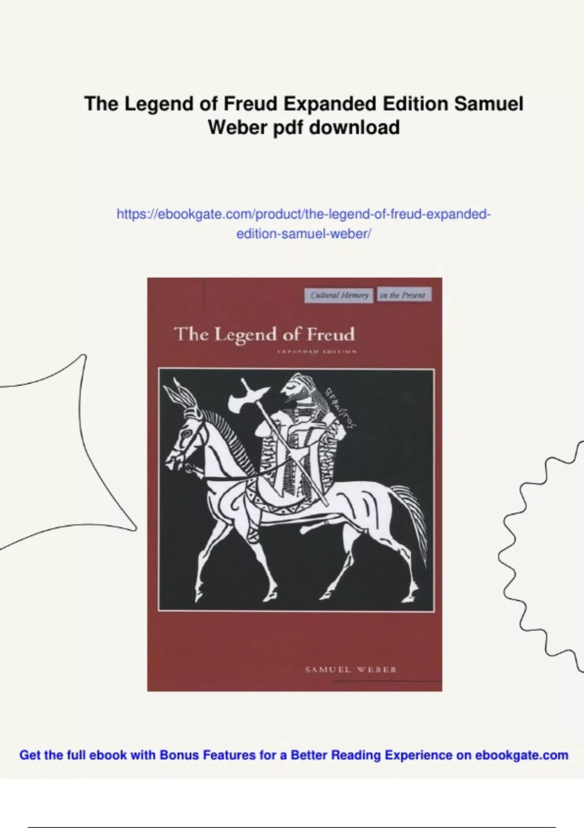 Summary The Legend of Freud Expanded Edition Samuel Weber - Instant ...