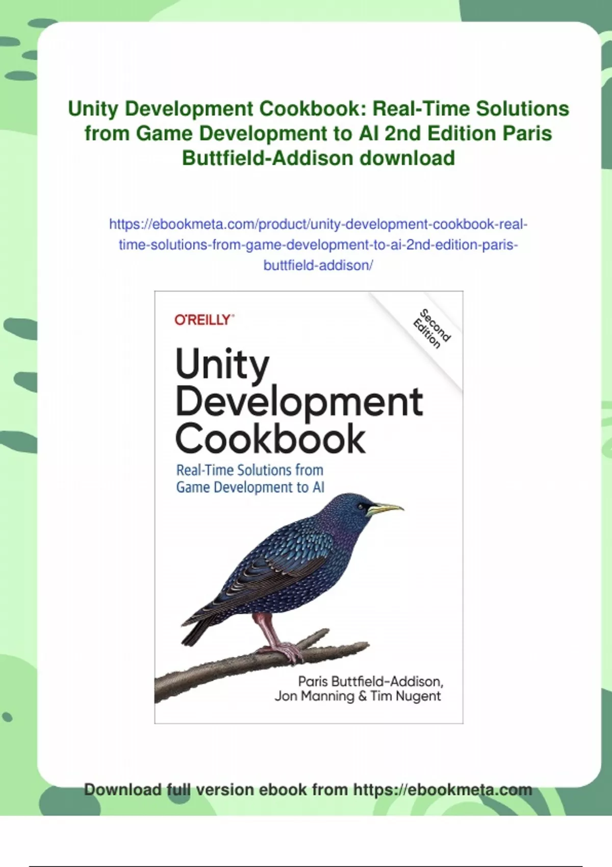 Summary Unity Development Cookbook: Real-Time Solutions from Game ...