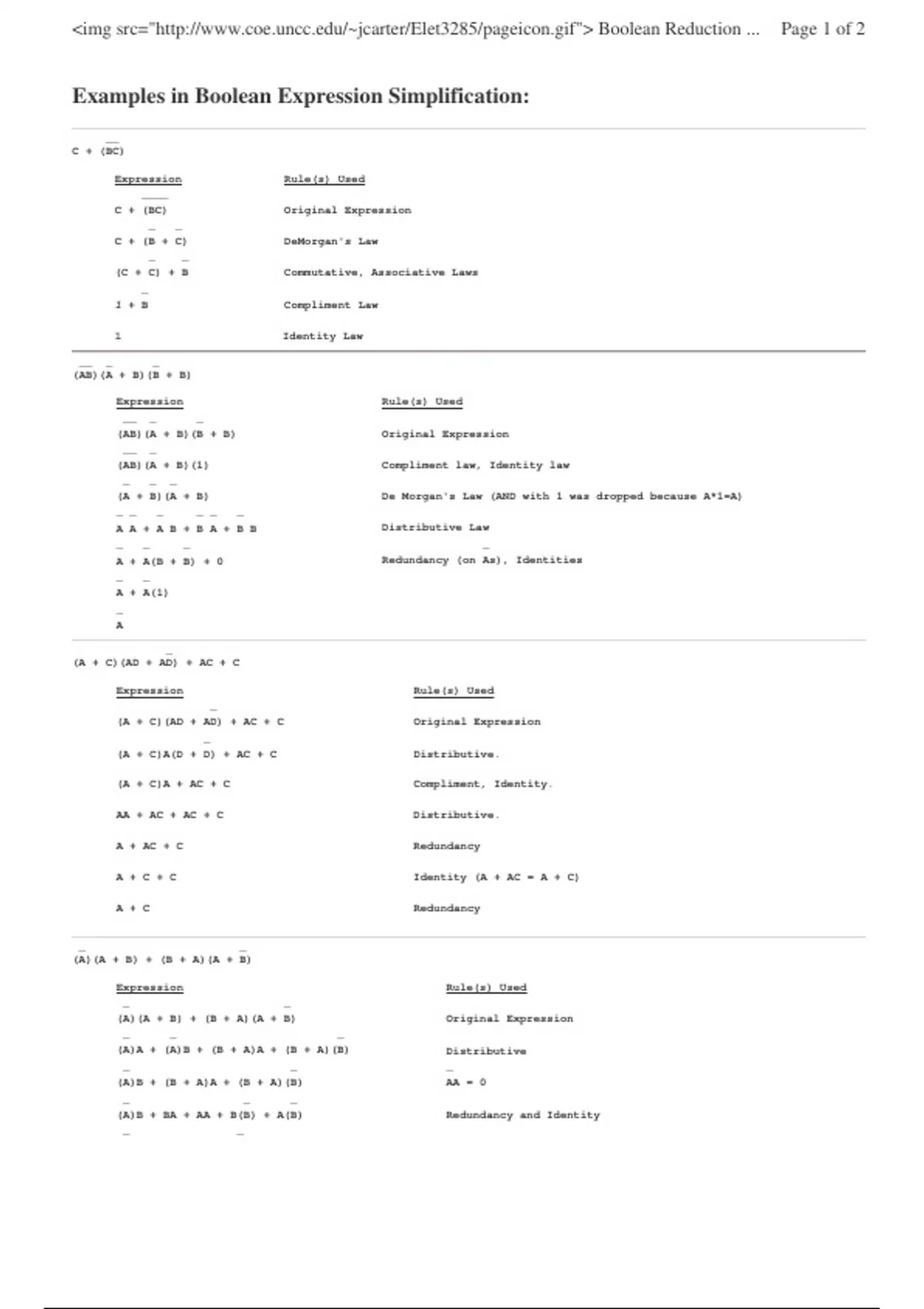 Variable, complement, and literal are terms used in Boolean algebra. A ...