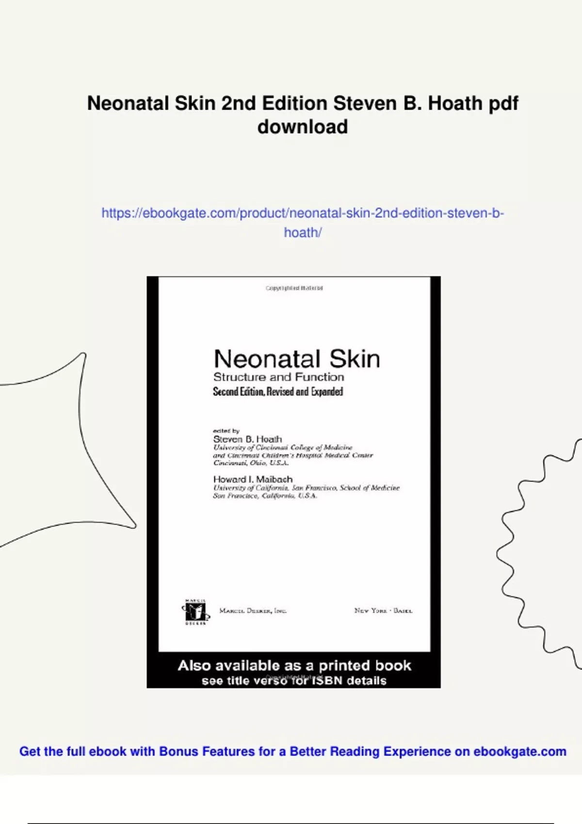 Summary Neonatal Skin 2nd Edition Steven B. Hoath - Digital Download ...