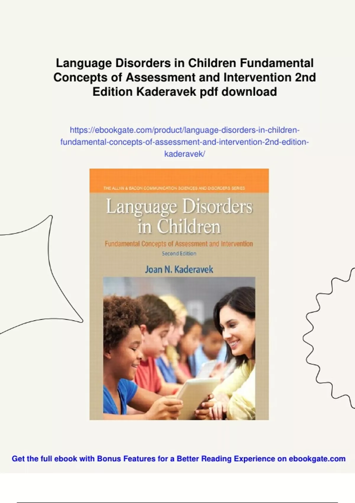 Summary Language Disorders in Children Fundamental Concepts of ...