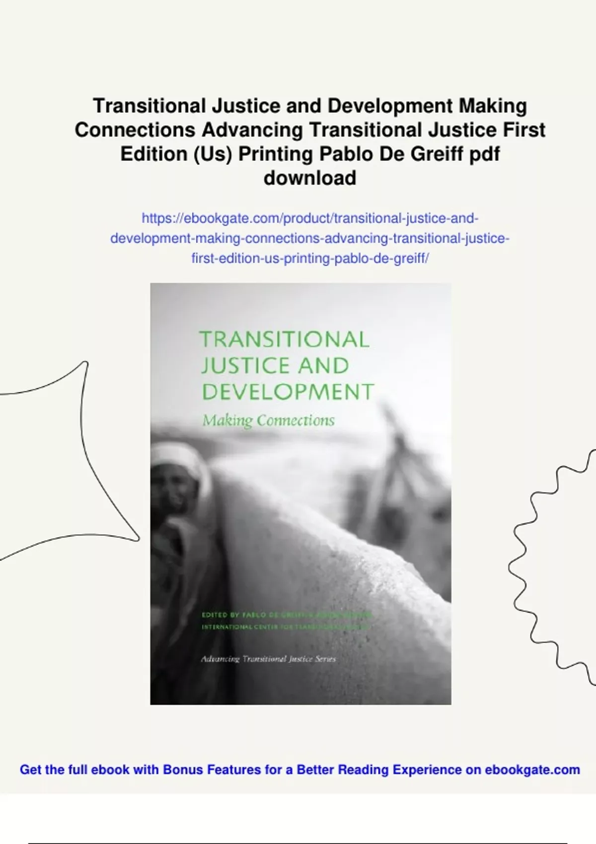 Summary Transitional Justice and Development Making Connections ...