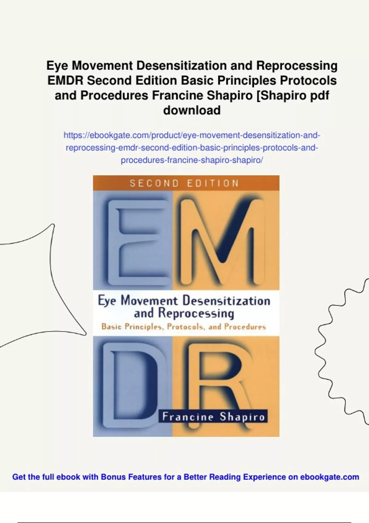 Summary Eye Movement Desensitization and Reprocessing EMDR Second ...