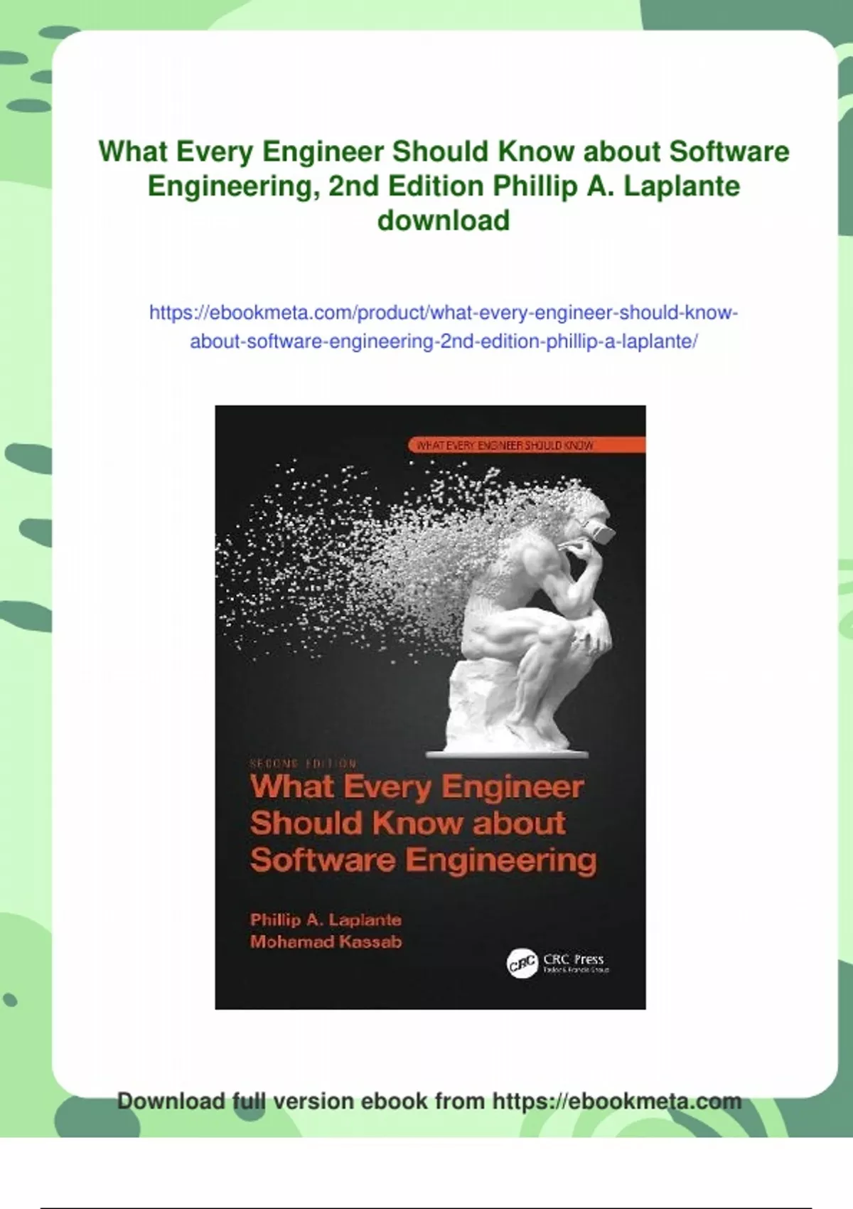 Summary What Every Engineer Should Know about Software Engineering, 2nd ...