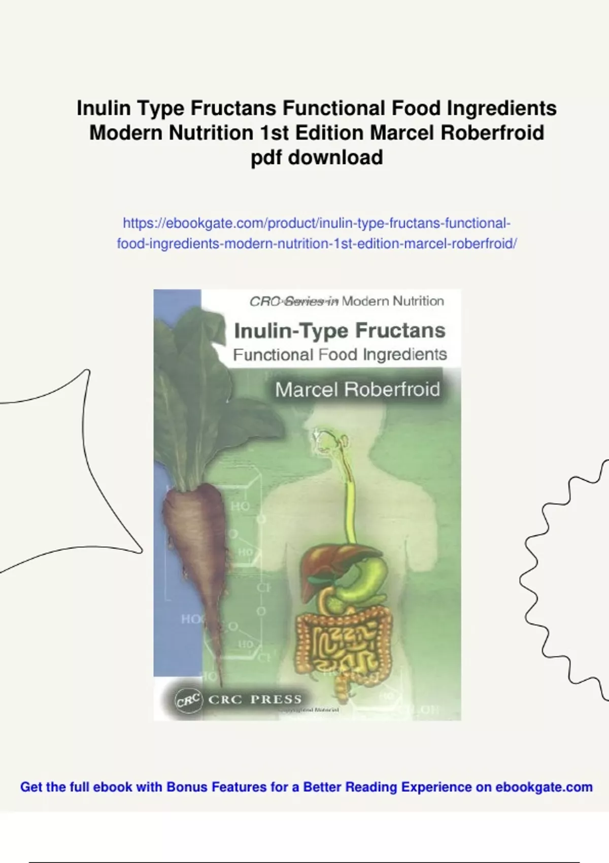 Summary Inulin Type Fructans Functional Food Ingredients Modern ...