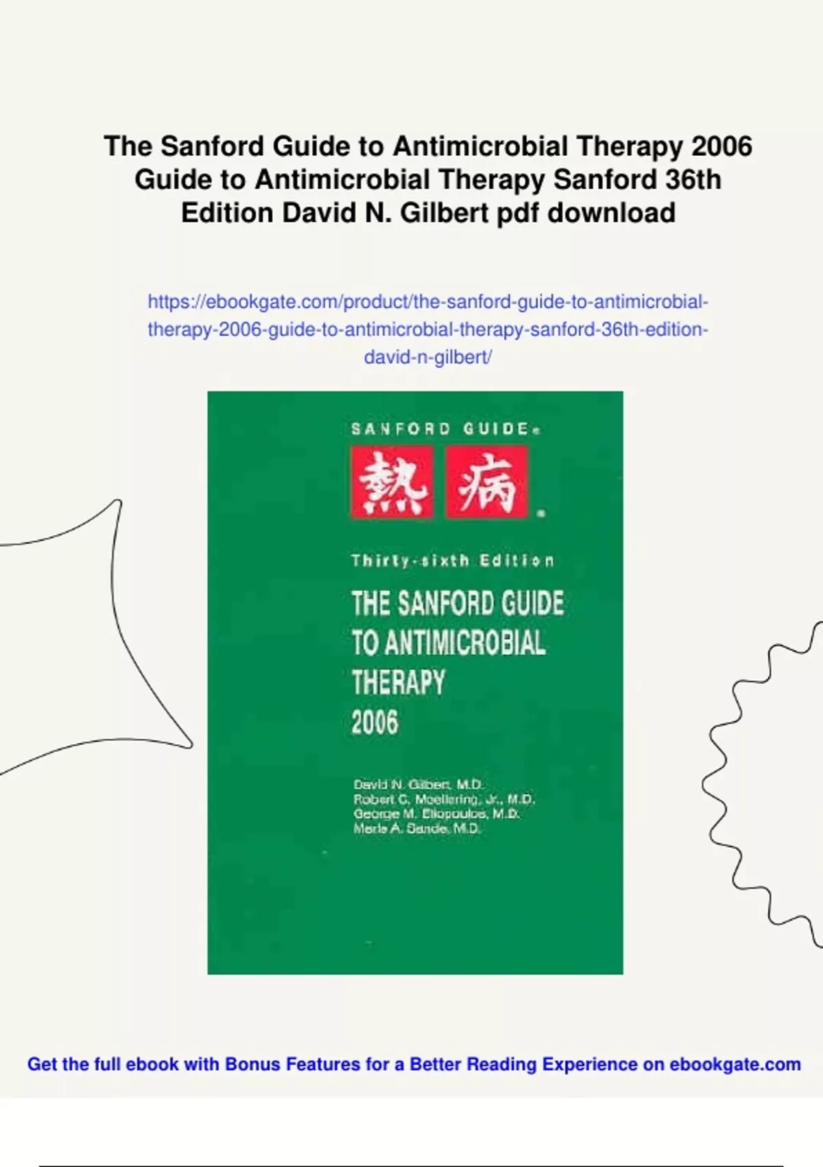 Summary The Sanford Guide to Antimicrobial Therapy 2006 Guide to ...