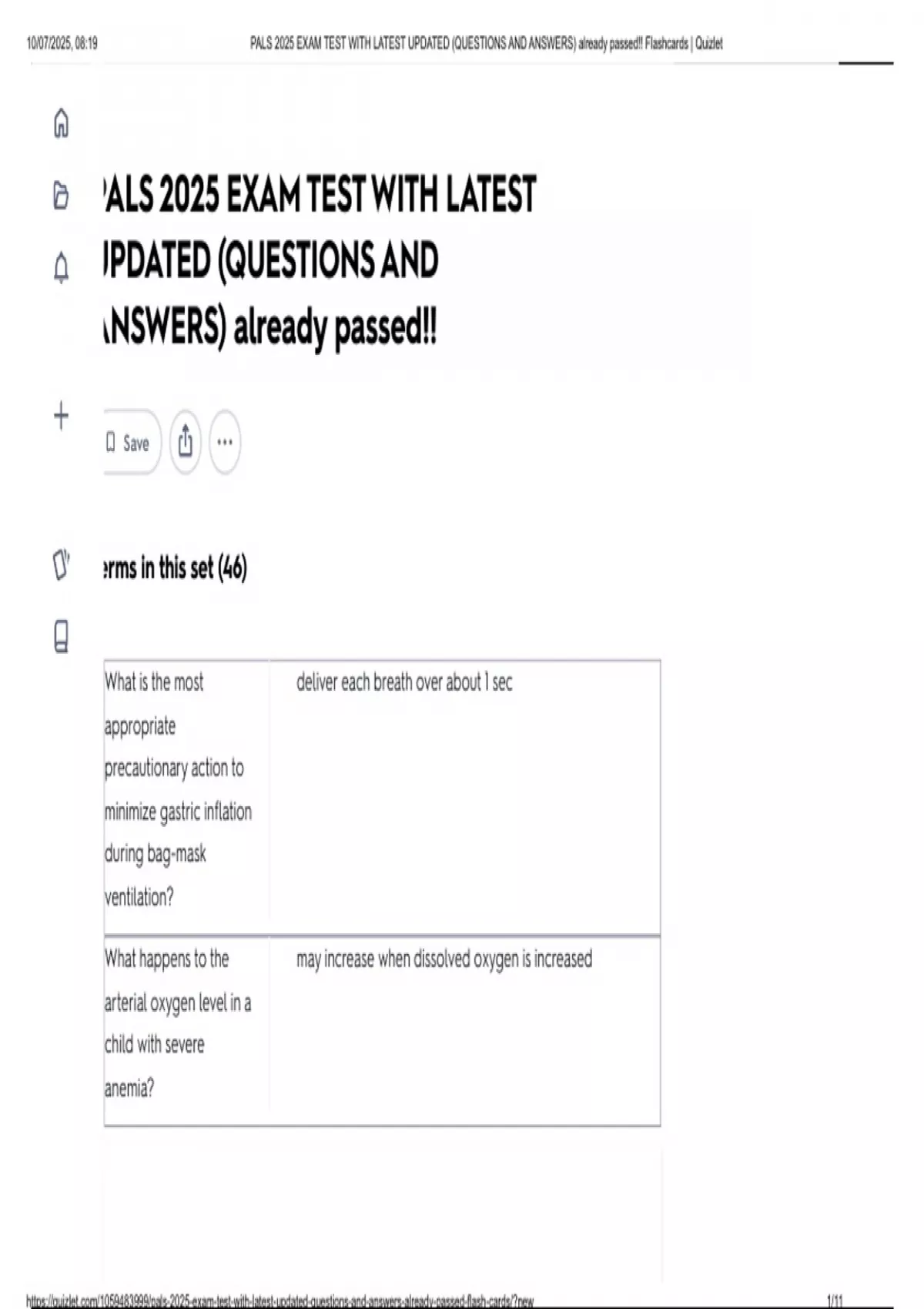 PALS 2025 EXAM TEST WITH LATEST UPDATED (QUESTIONS AND ANSWERS) already ...