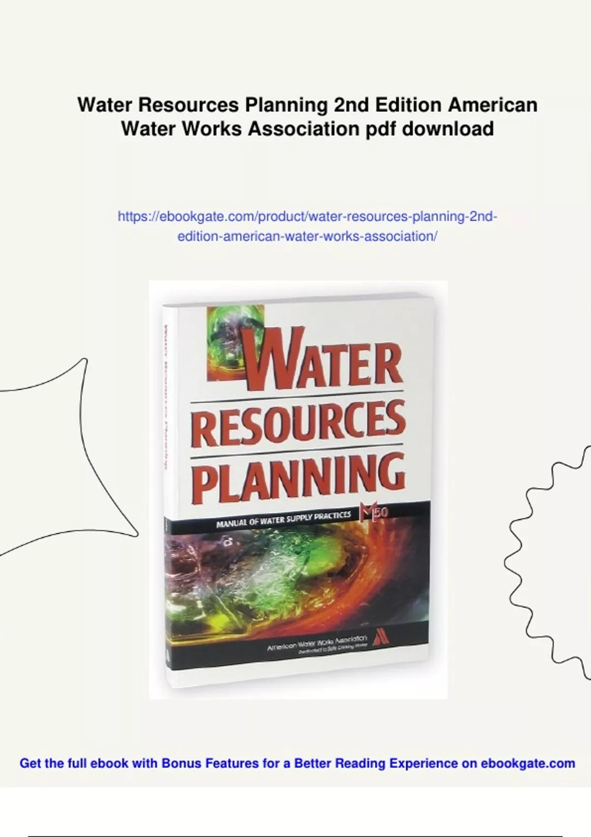 Summary Water Resources Planning 2nd Edition American Water Works ...