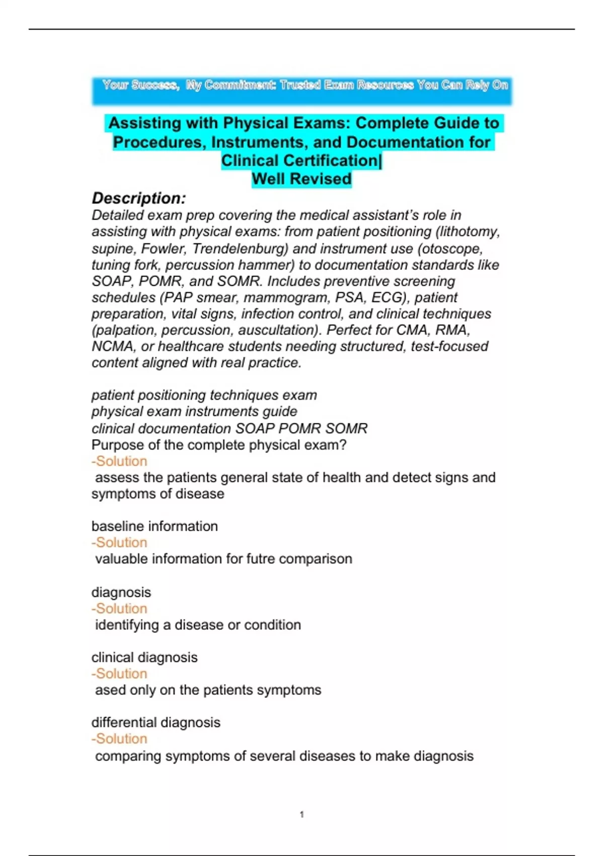 Assisting with Physical Exams: Complete Guide to Procedures ...