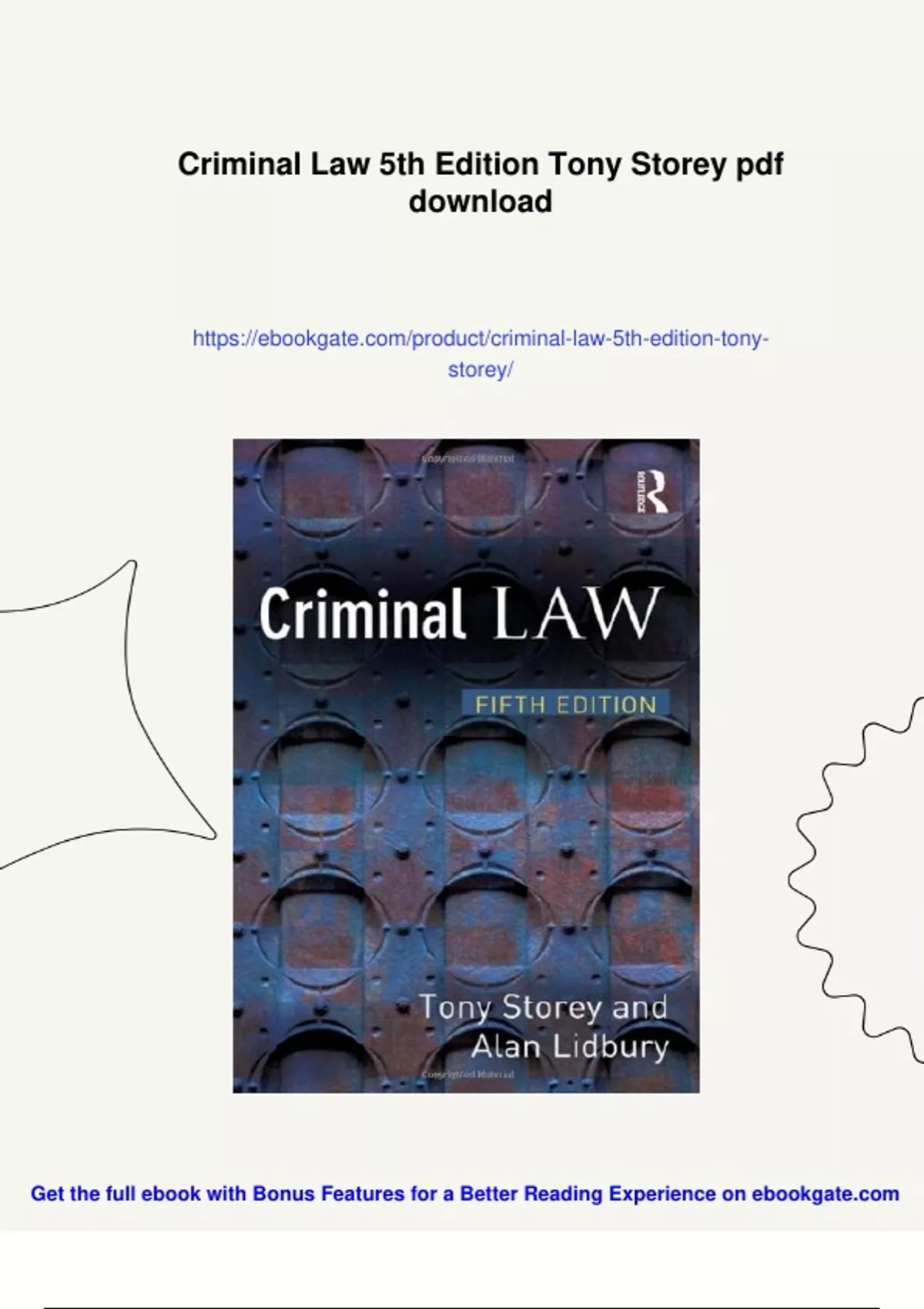 Summary Criminal Law 5th Edition Tony Storey - Digital Download ...